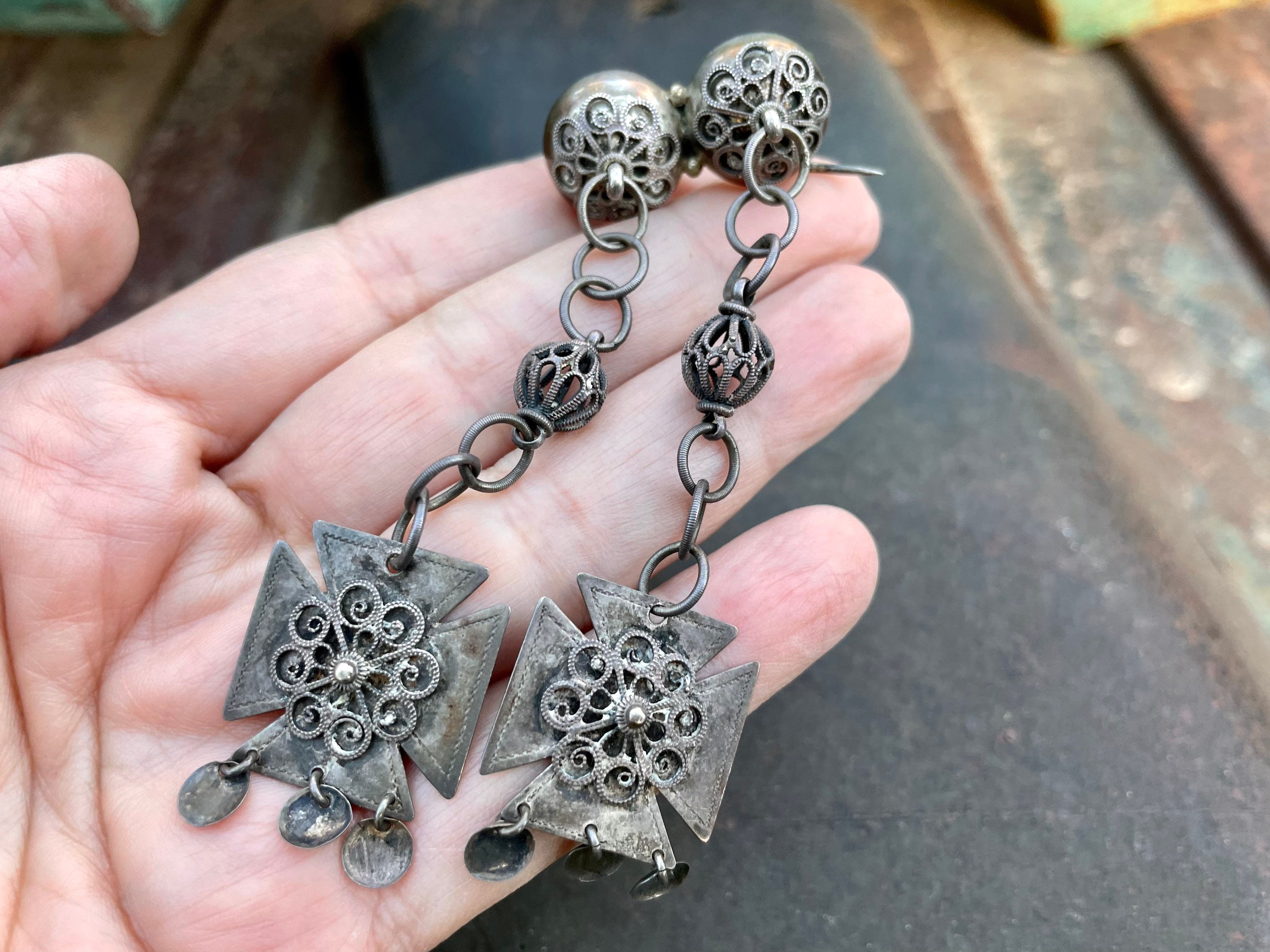 Antique 830 Silver Traditional Norwegian Brooch, Bar Style Pin, Solje ...