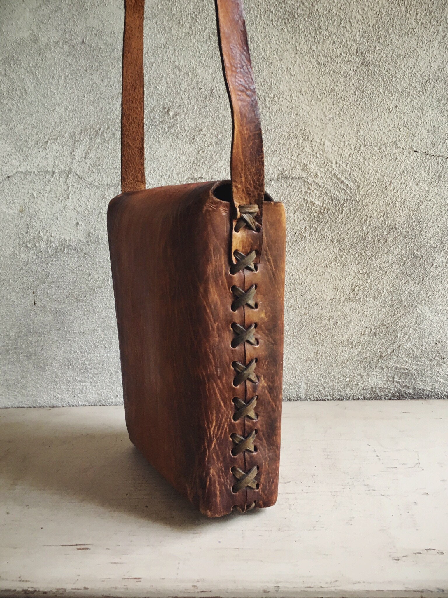 Small Satchel Purse Mexican Tooled Leather Purse Boho Fashion, Festival ...