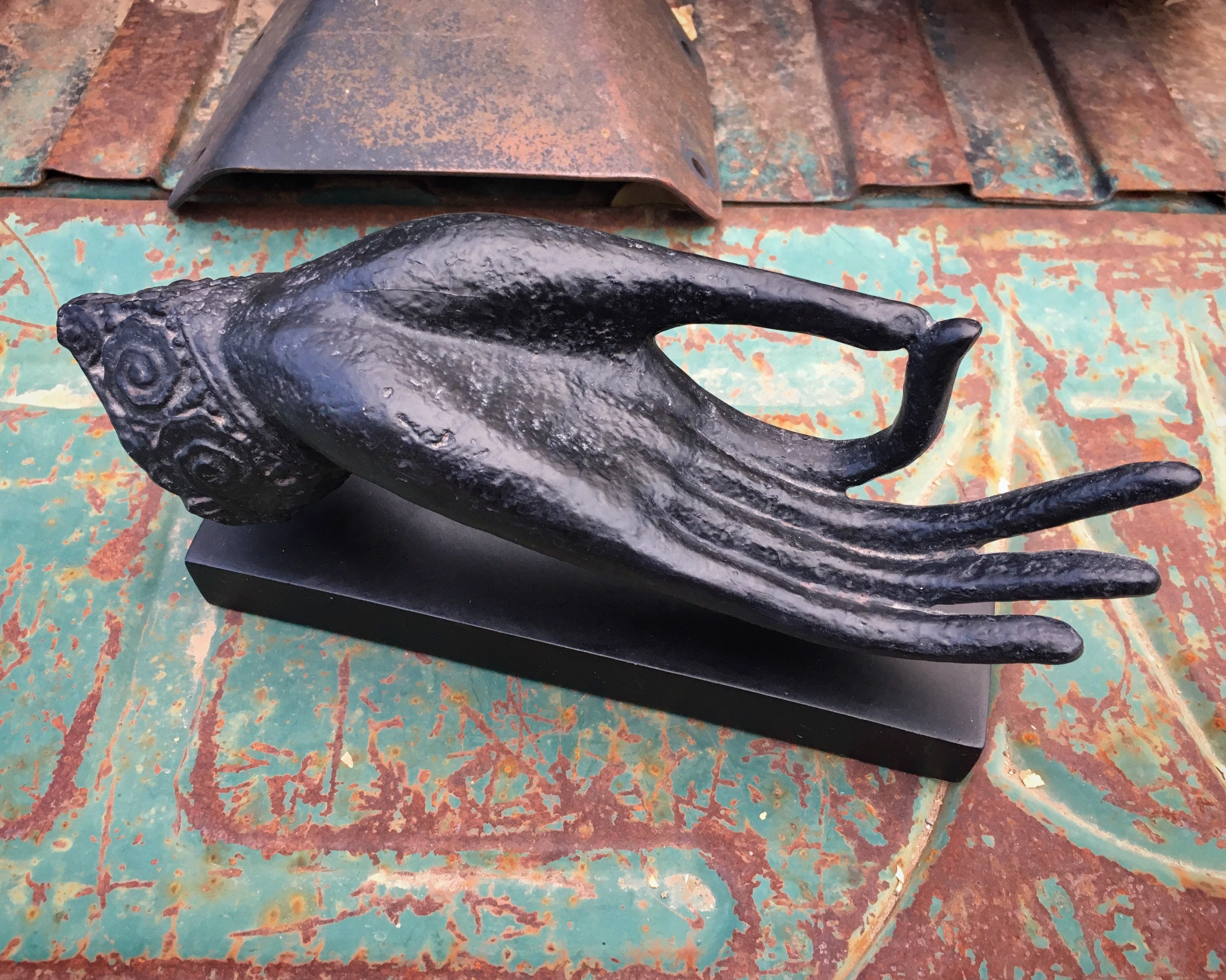 Heavy Cast Resin Hand Statue Mounted on Stand, Mudra Pose, Buddhist Art ...