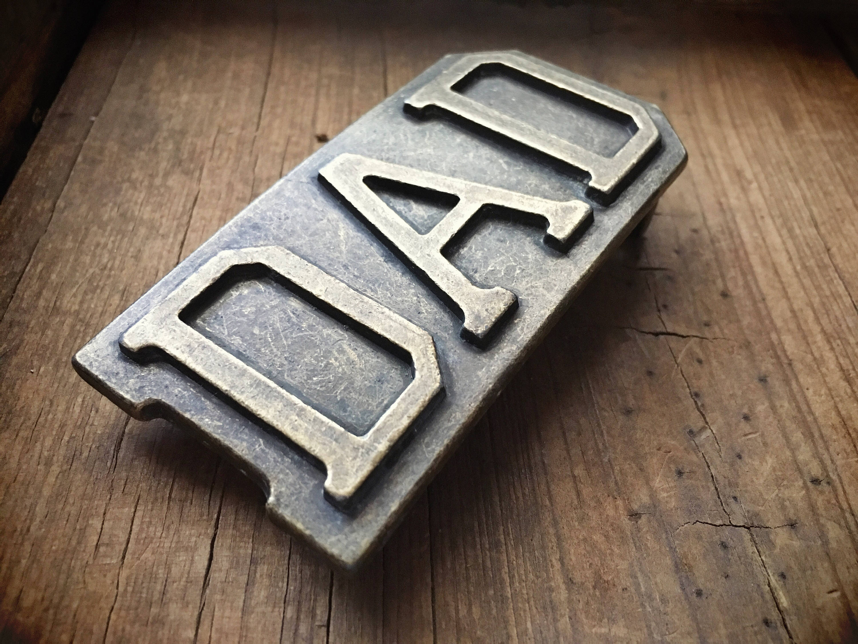 Vintage DAD brass belt buckle men gift for men