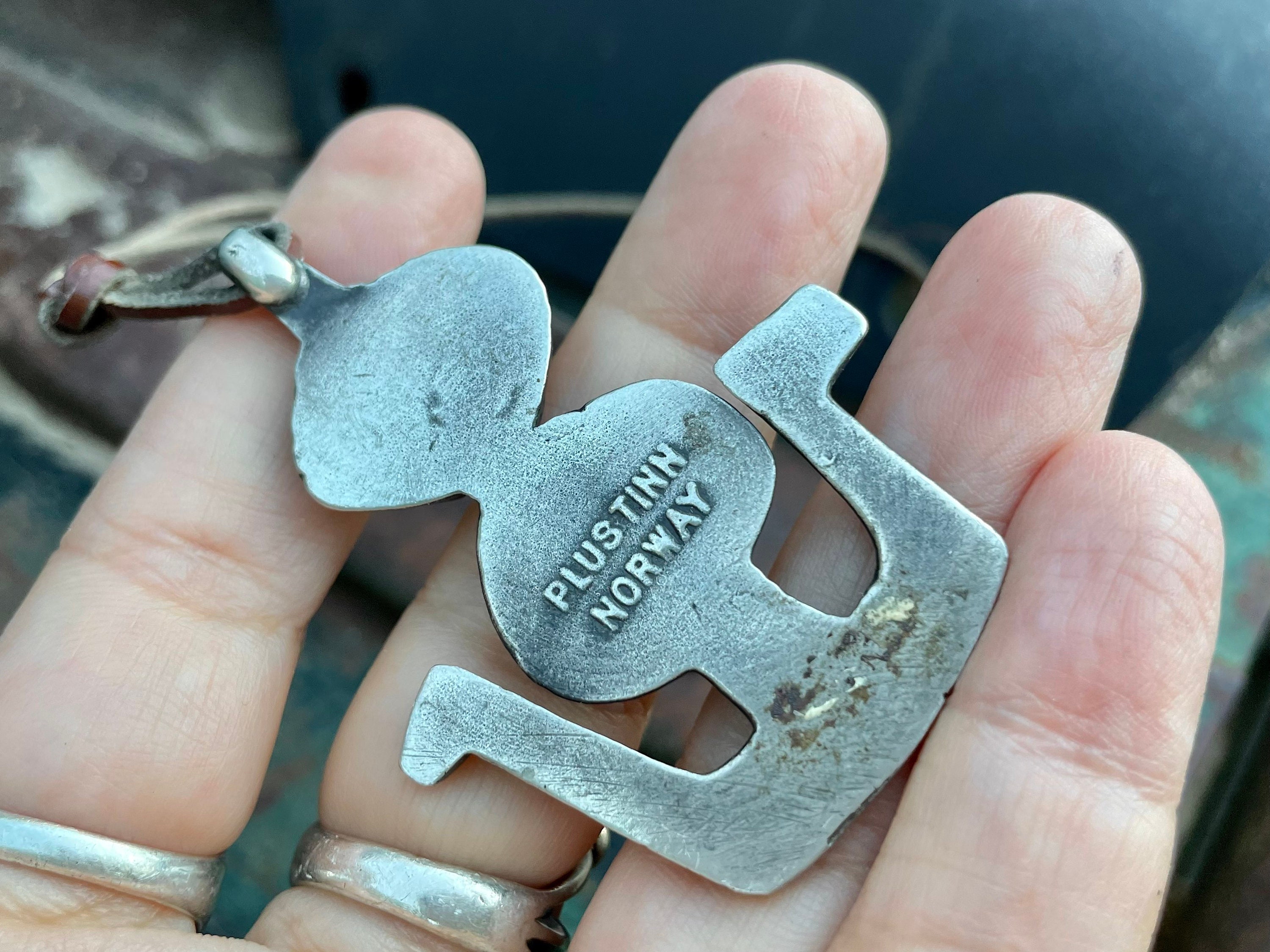 Mid Century Norway Pewter Pendant on Leather Strap, Vintage ...