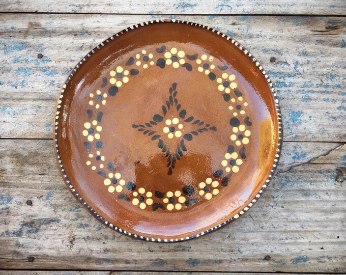 Mexican Pottery Plate Capula Michoacan Redware Mexican Decor, Folk Art ...