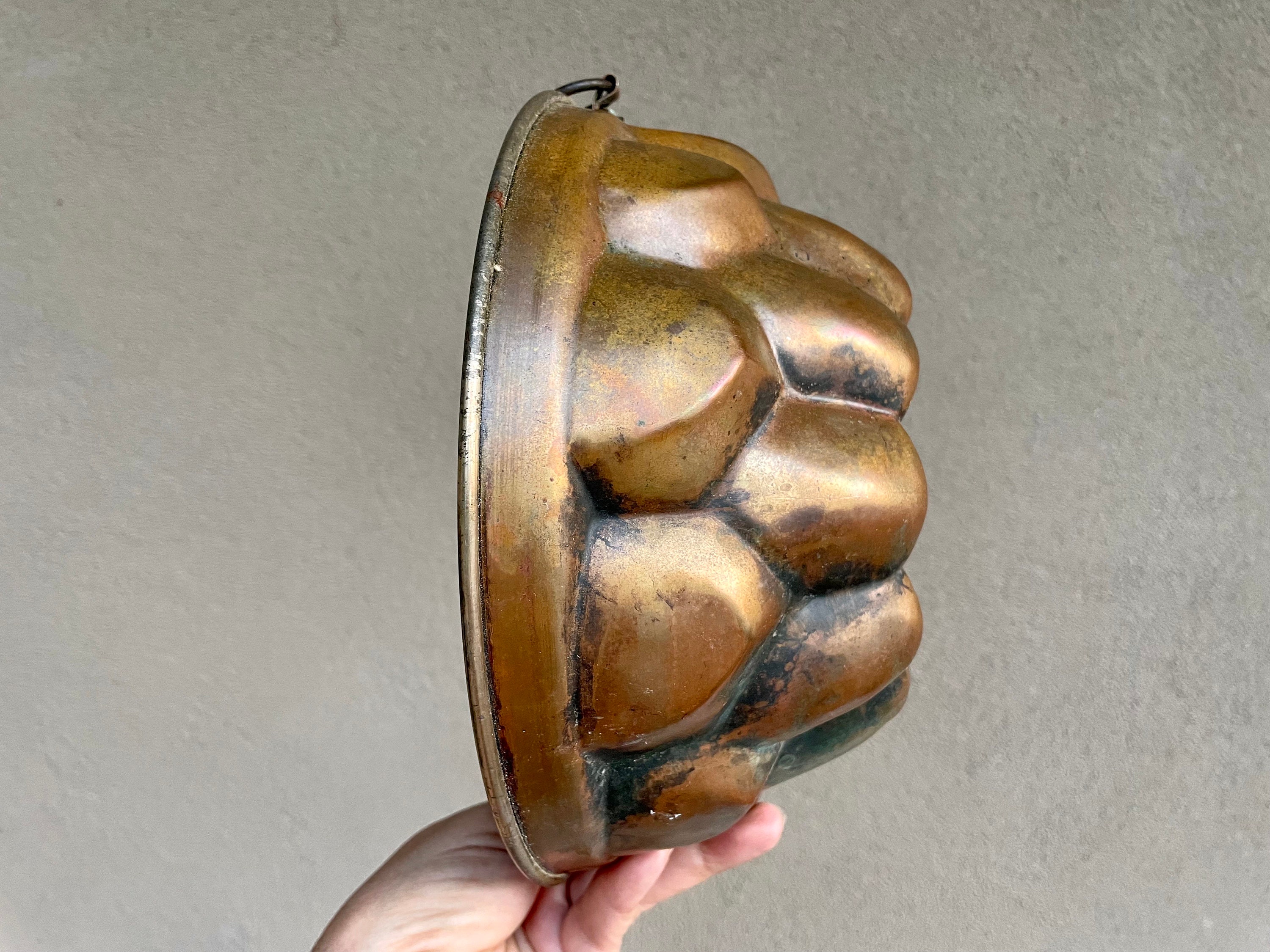 Vintage Copper Mold Sculptural Wall Hanging, Rustic French Cottage ...