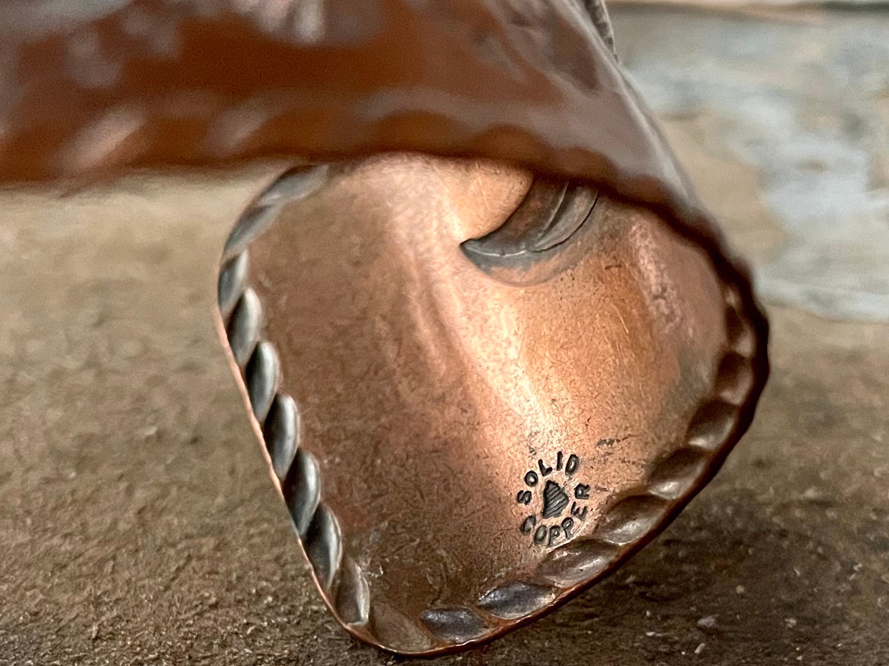 Vintage Bell Trading Stamped Copper Bracelet w/ Fred Harvey Era Symbols ...