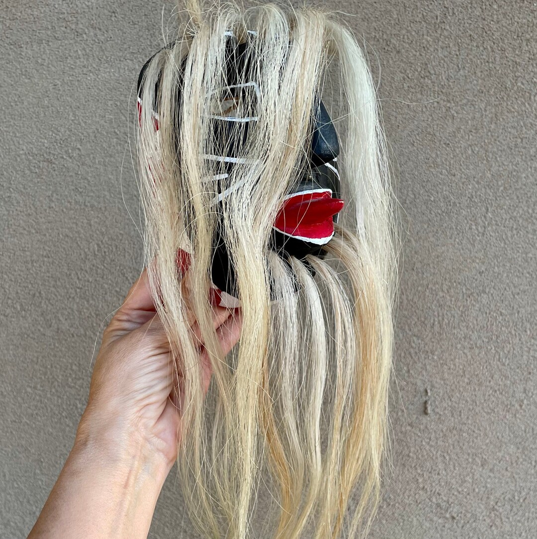 Carved Painted Wood Pascola Mask in Style of Yaqui Jose Matus ...