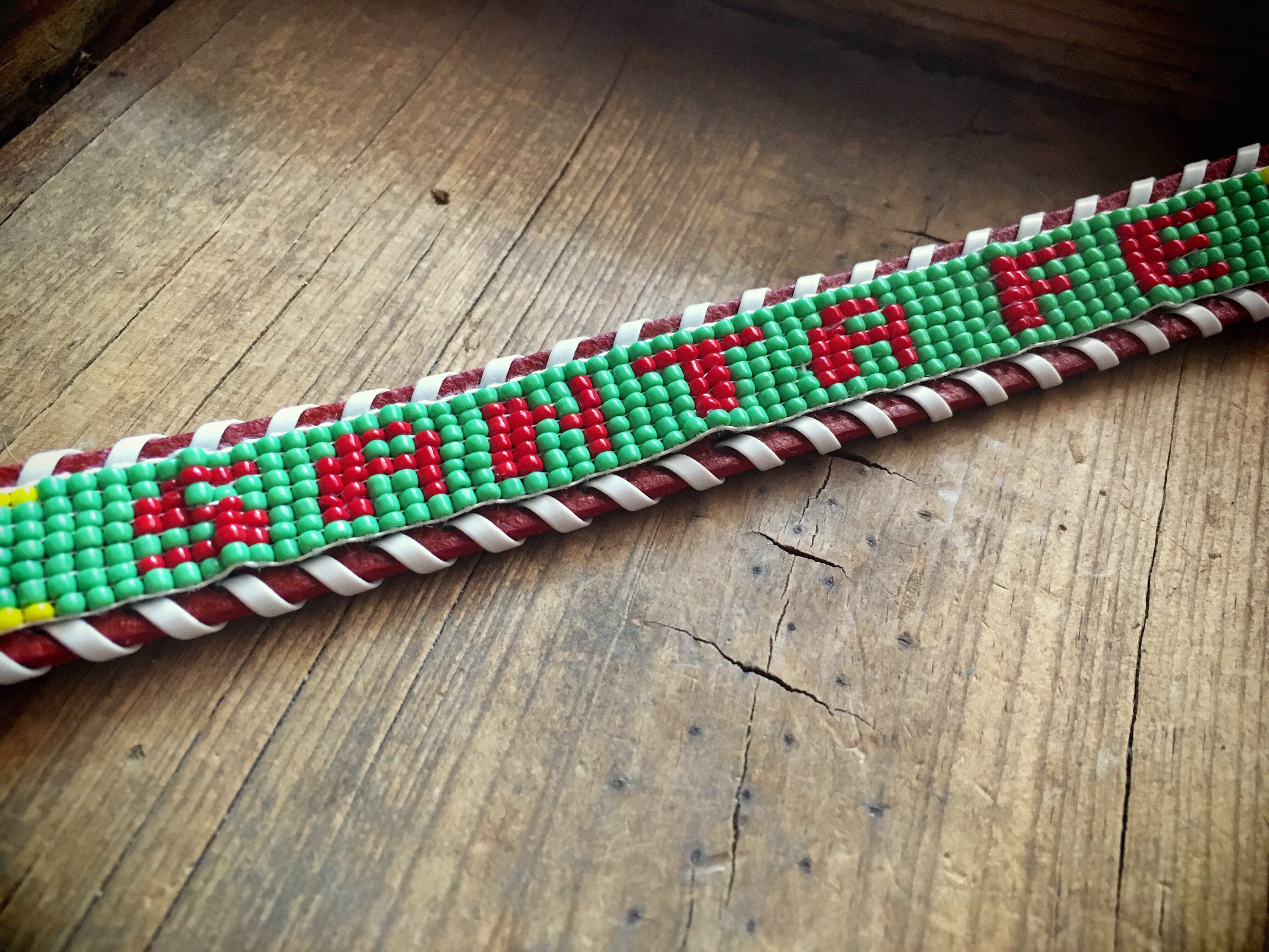 Kid's Size 28 1950s beaded Western belt Santa Fe souvenir Native ...