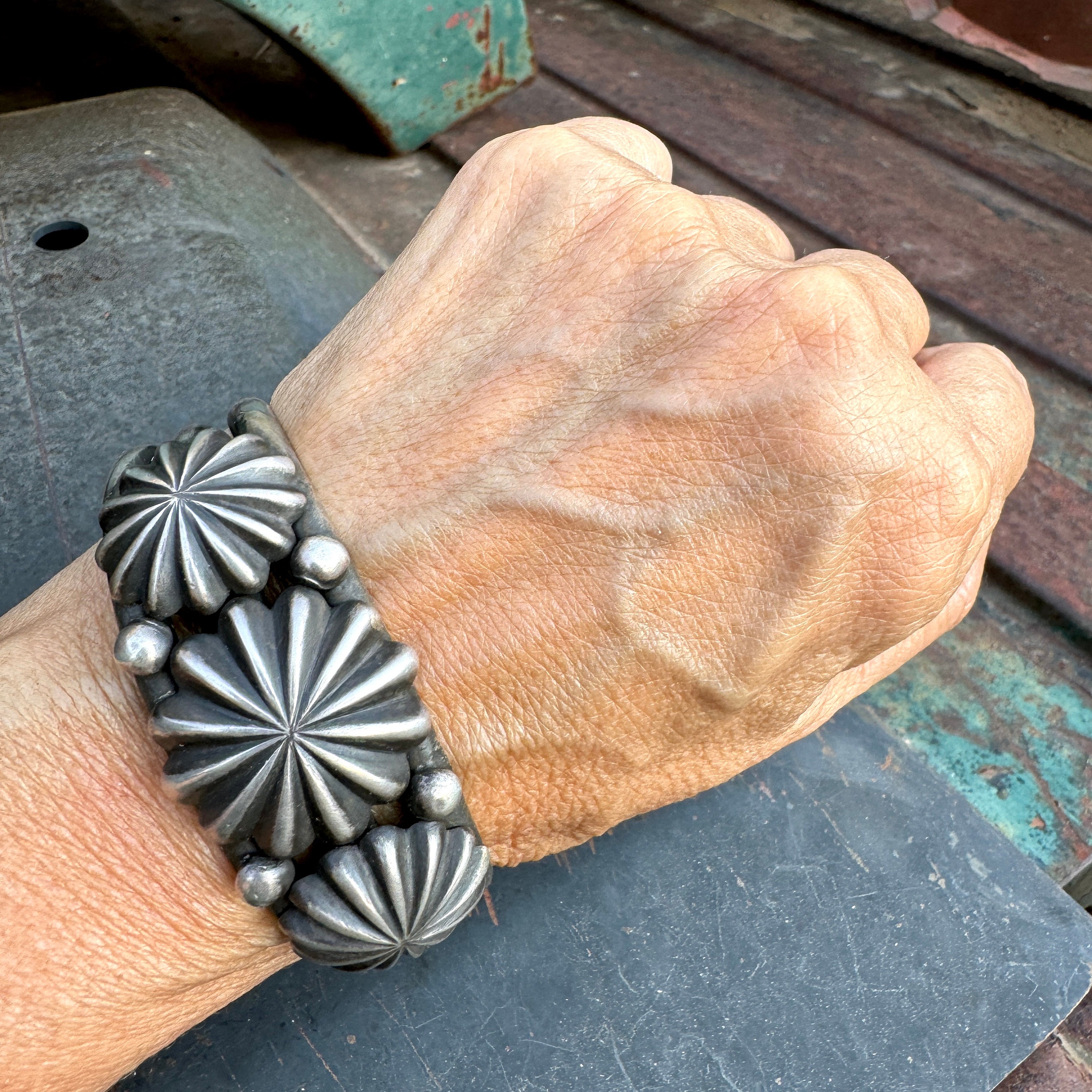 Navajo Edison Sandy Smith Sterling Silver Cuff Bracelet Approx Size 6.5 ...