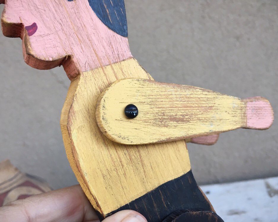 Vintage Handmade Wooden Folk Art Figure of Man with Moving Arms and ...