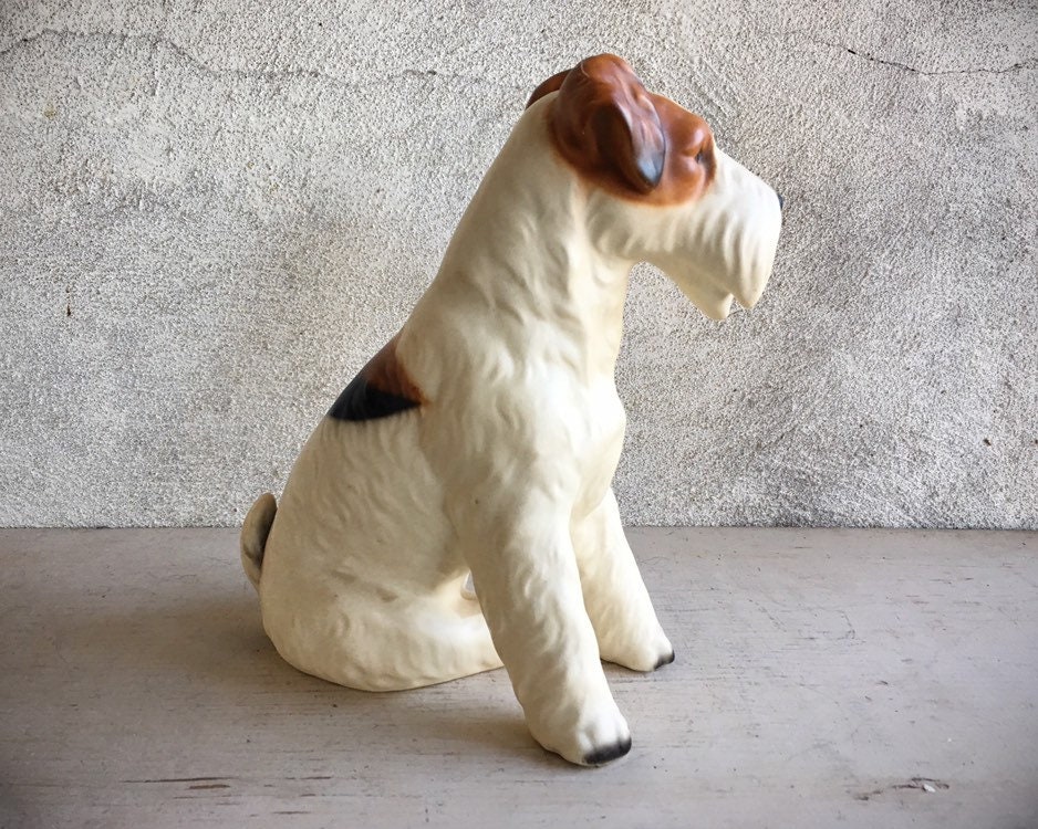 Vintage Porcelain Dog Statue Made in Japan, Wire Hair Fox Terrier ...