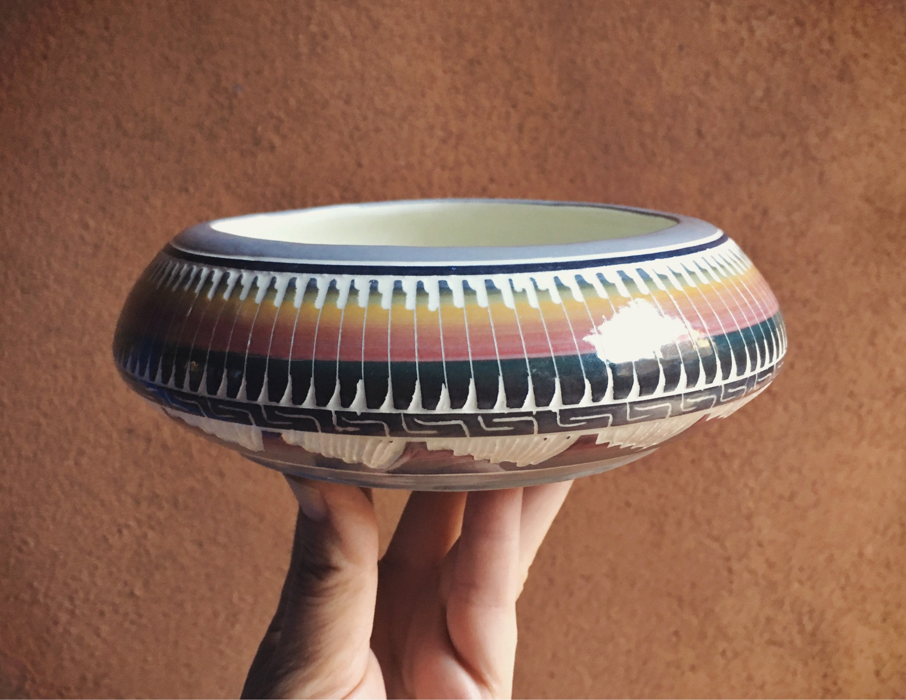 Etched Navajo Pot Succulent Planter, Native American Indian Pottery ...