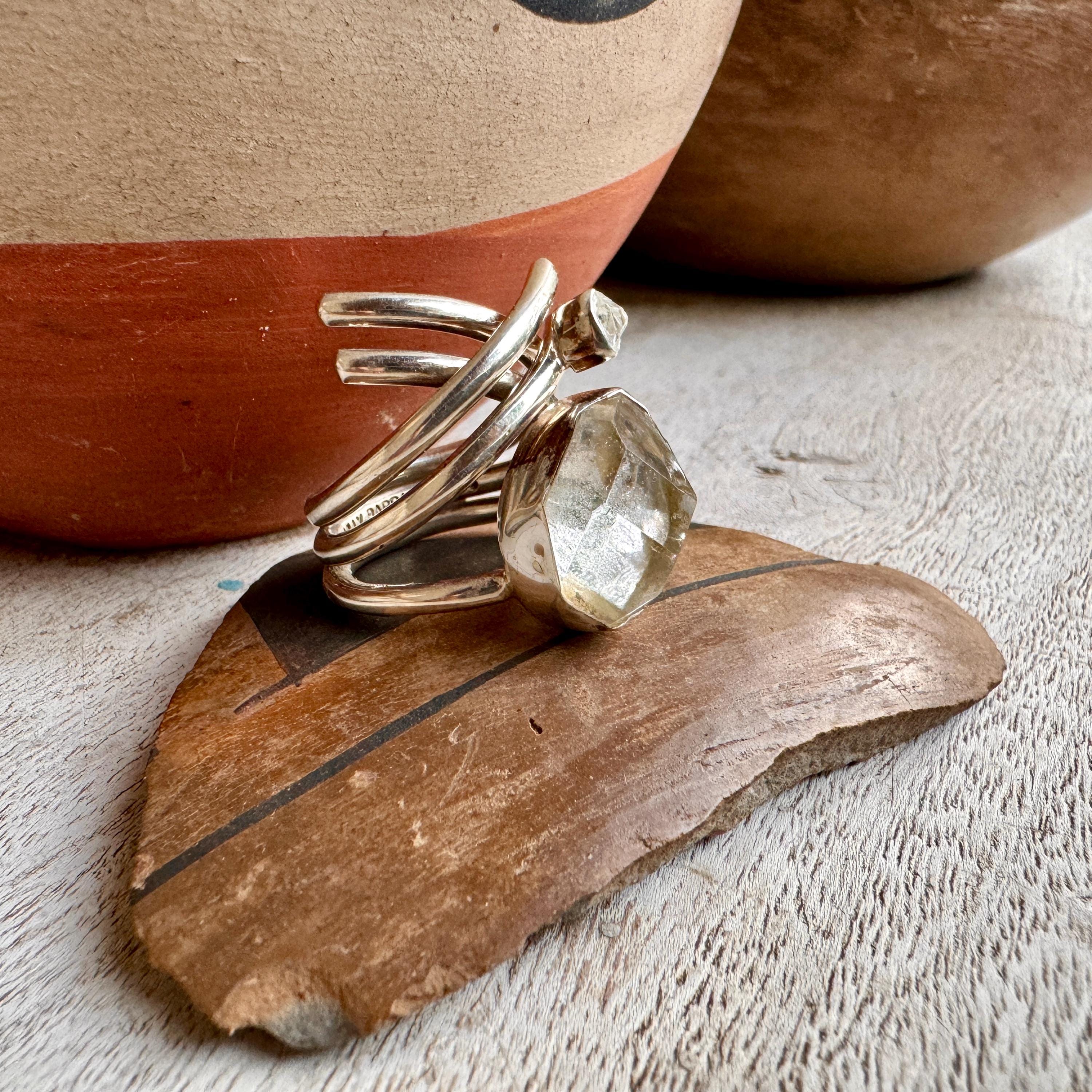 Lilly Barrack Sterling Silver Herkimer Diamond (Chipped) Ring Approx ...