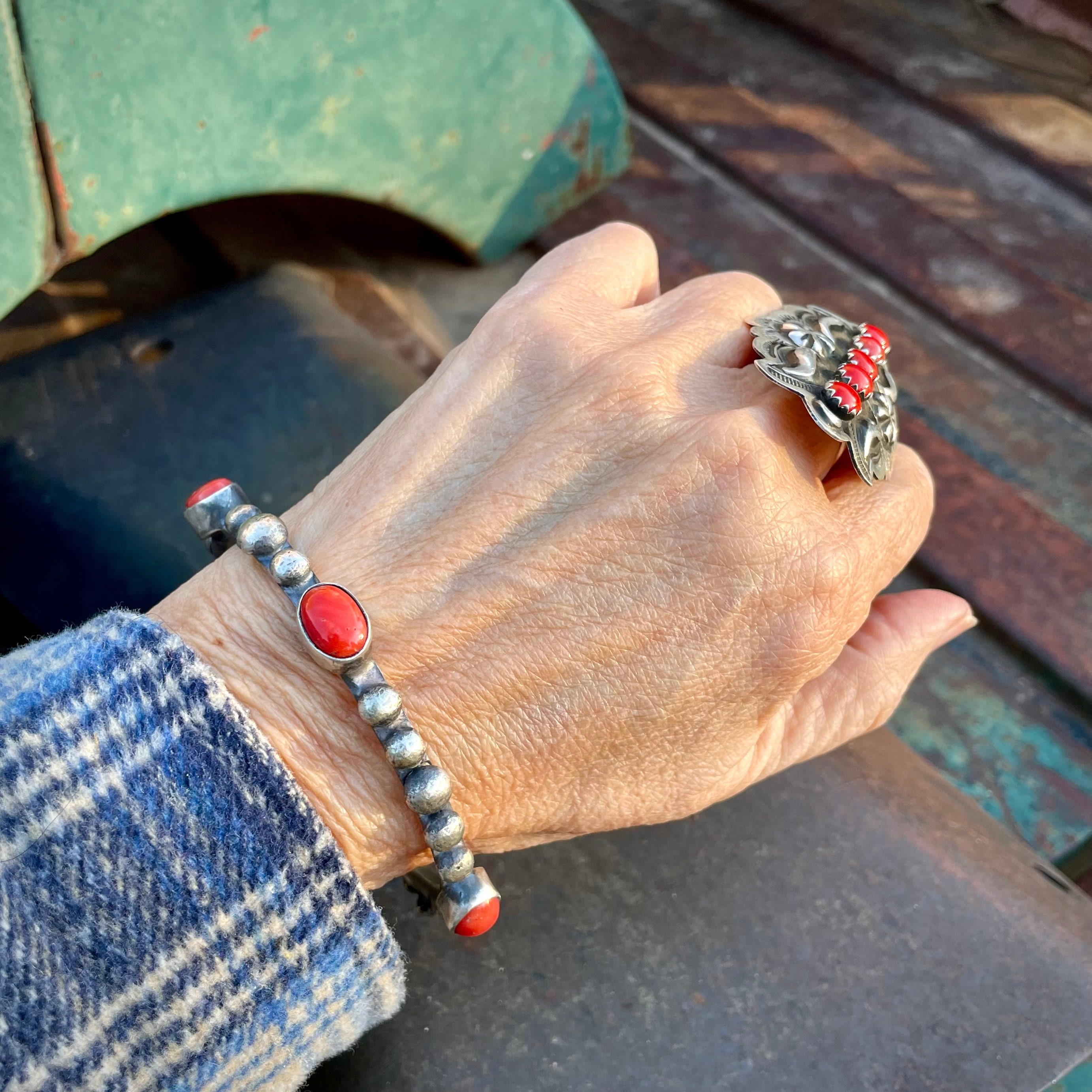 Navajo Chimney Butte Sterling Silver Spiny Oyster Bangle, Chunky ...