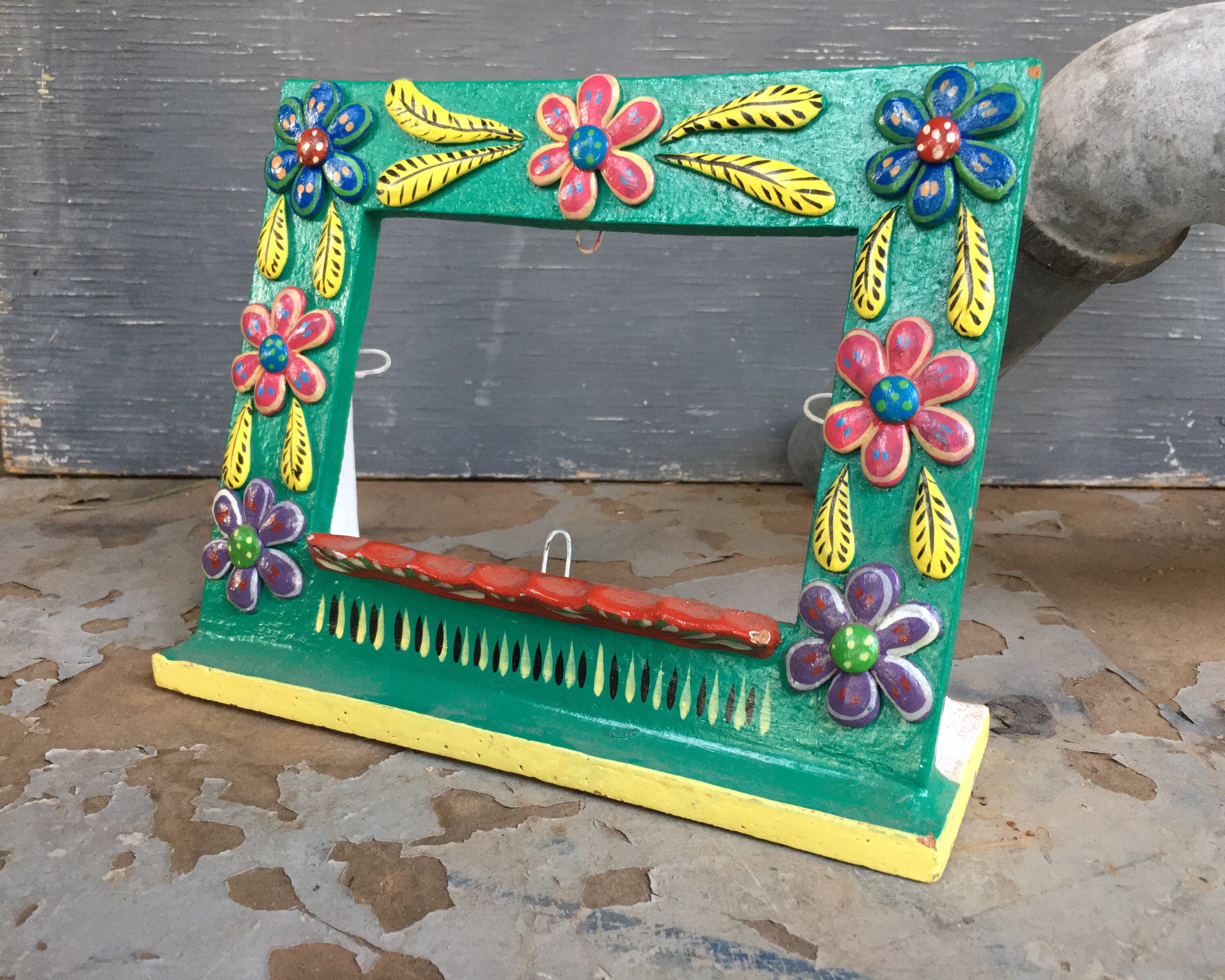 Colorful Mexican Folk Art Pottery Picture Frame by Gerardo Ortega ...