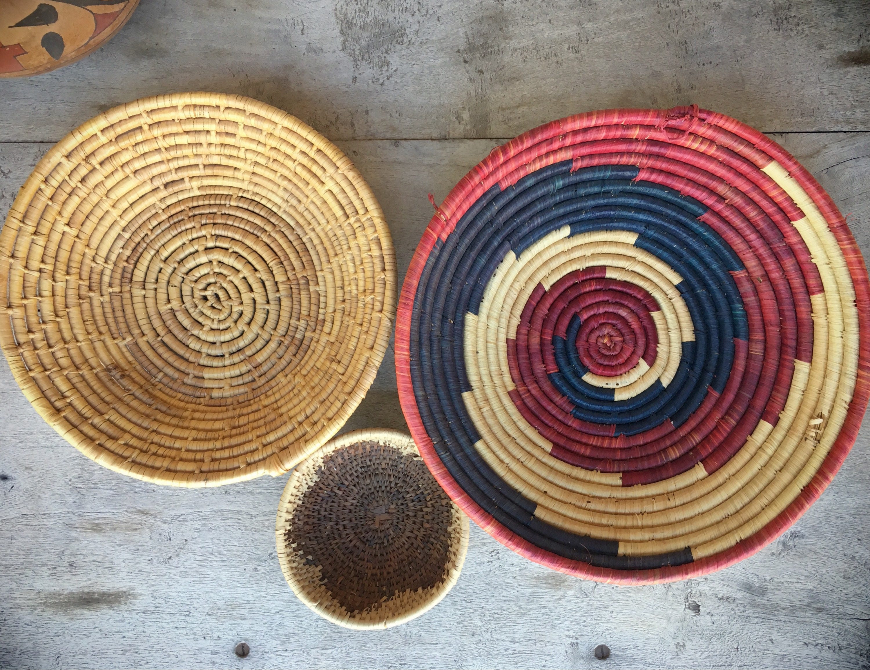 Coiled Baskets Earth Tones, Bohemian Decor Southwestern Decor Native ...