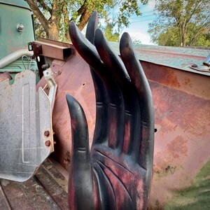 Large Hand Sculpture Mounted on Stand Approx 17.5" Tall, Resin Material ...