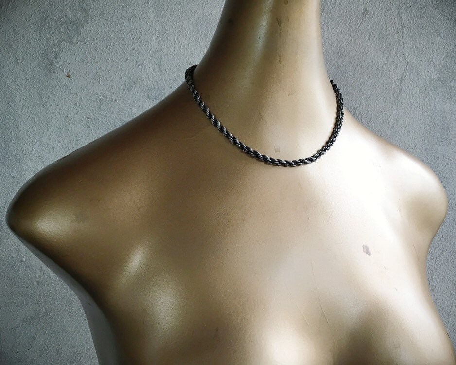 Vintage 16.5 Heavy Sterling Silver Rope Chain Necklace for Men or Women ...