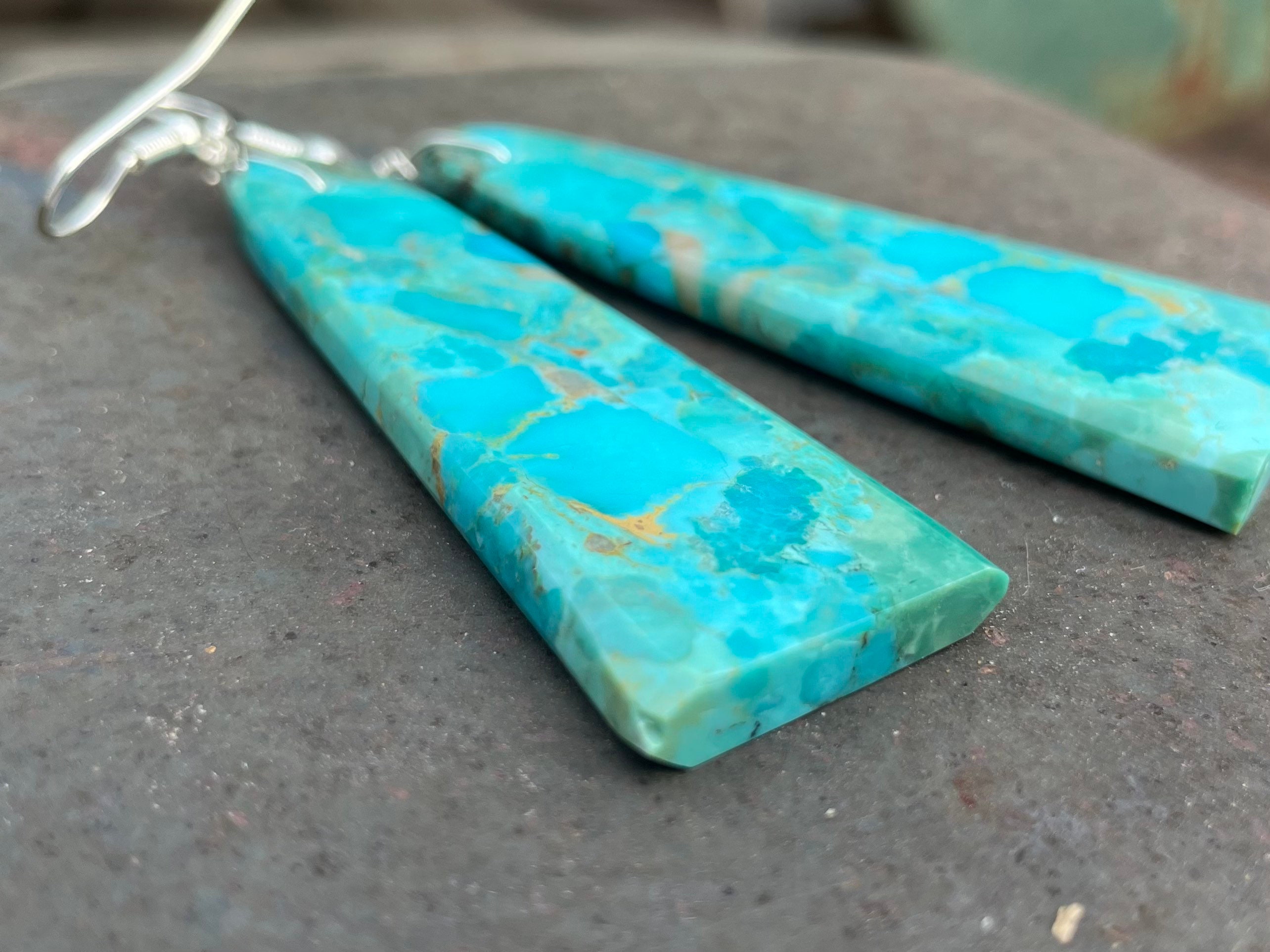 Composite Turquoise Slab Earrings Santo Domingo Kewa Pueblo, Native ...