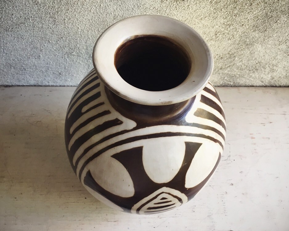 Pottery Vase from Peru, Southwestern Decor, Shelf Display, Ceramic Vase ...