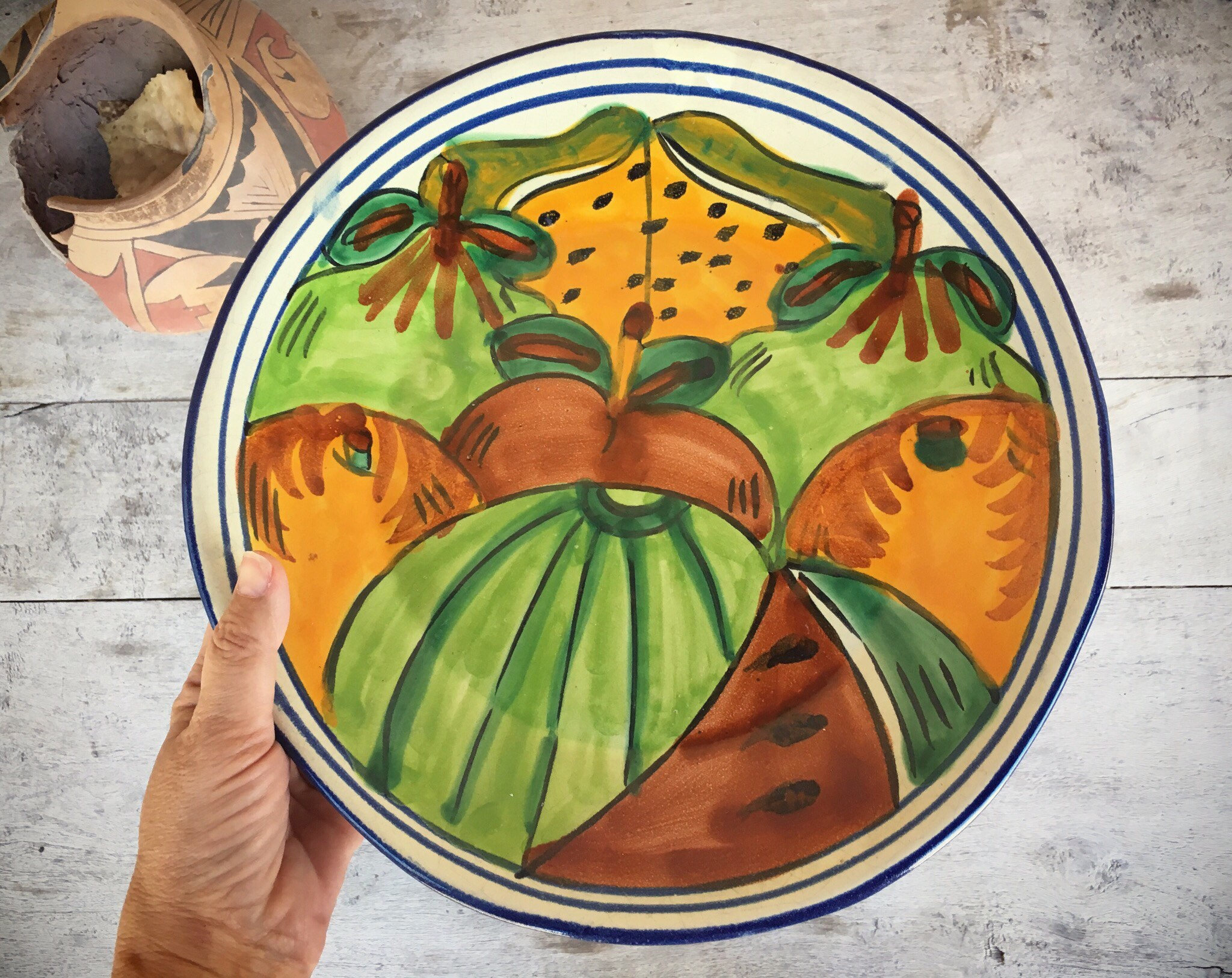 Mexican Talavera Plate Fruit Design Plate Wall Hanging, Mexican Pottery ...
