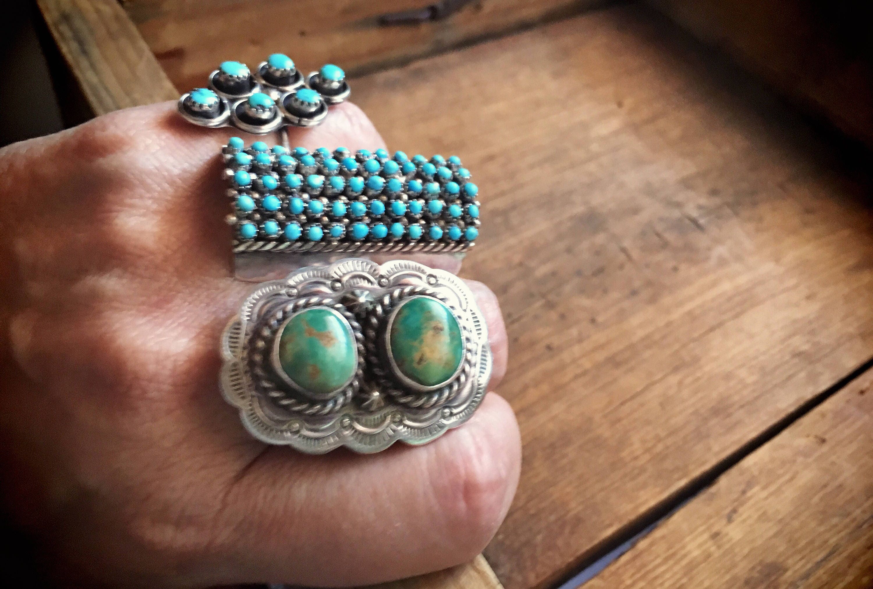 Vintage snake eye turquoise ring size 5.5, Old Pawn Native American ...