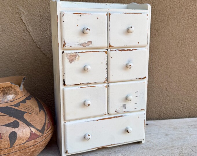 Vintage Miniature Chest of Drawers Chippy Primitive Farmhouse Style 13 ...