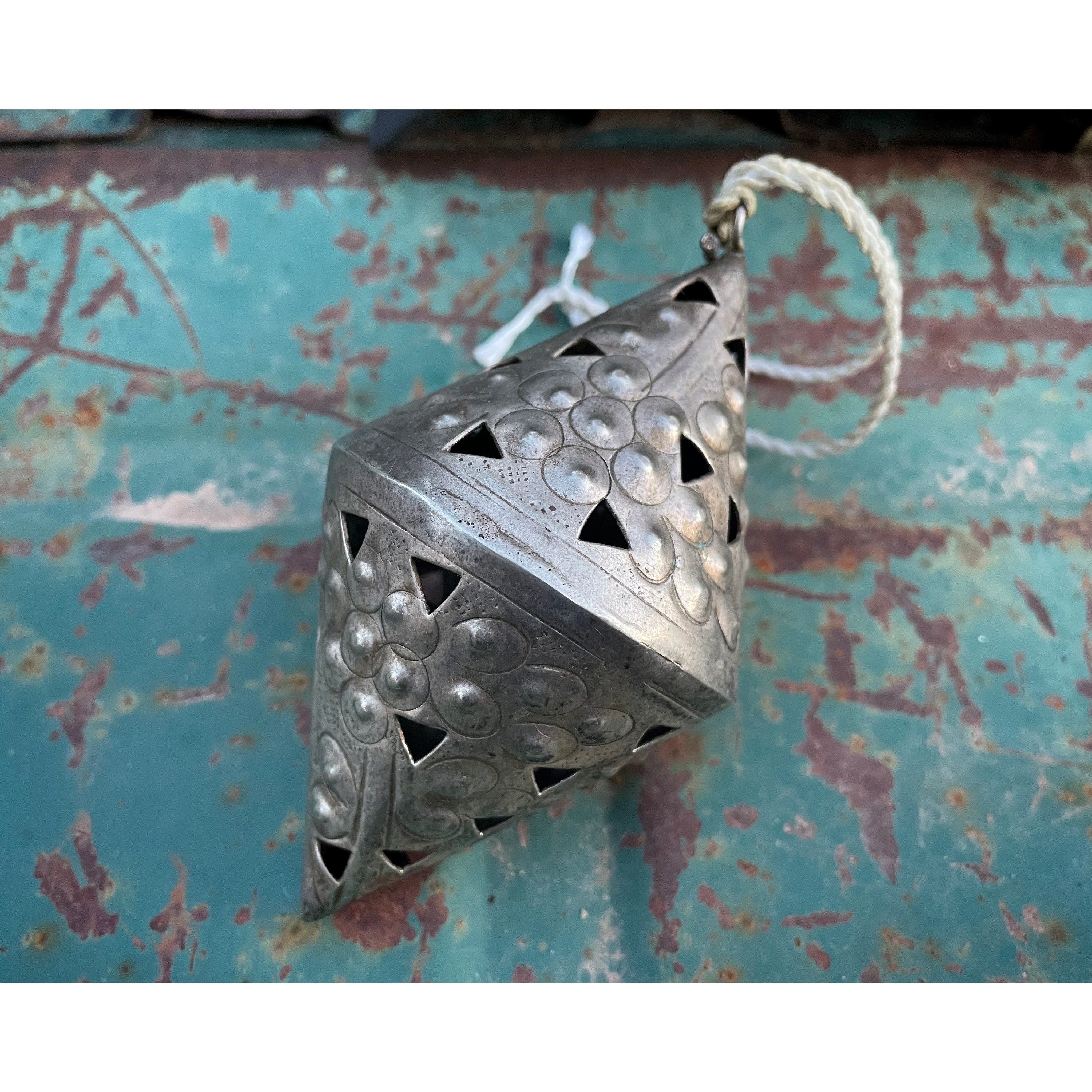 Vintage Pierced Silver Metal Hanging Ornament Three Dimensional ...