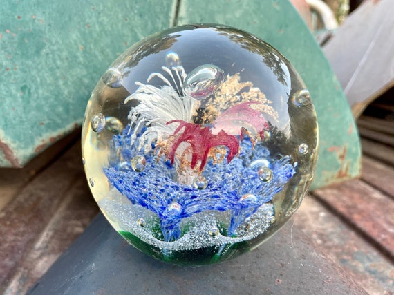 Vintage Dynasty Gallery Art Glass Paperweight Suspended - Etsy