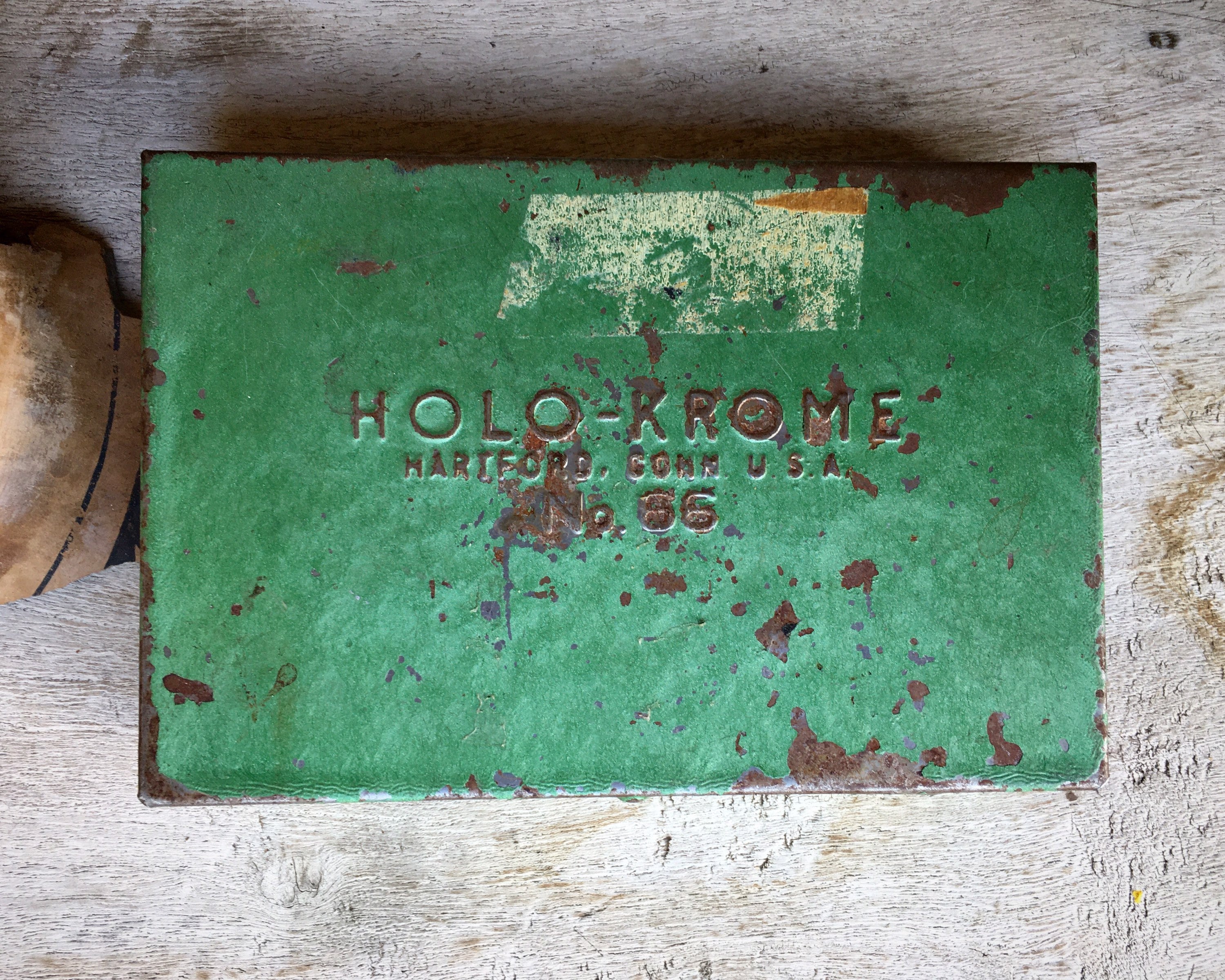 Small Flat Chippy Green Vintage Flat Metal Tool Box Holo-Krome Case No ...