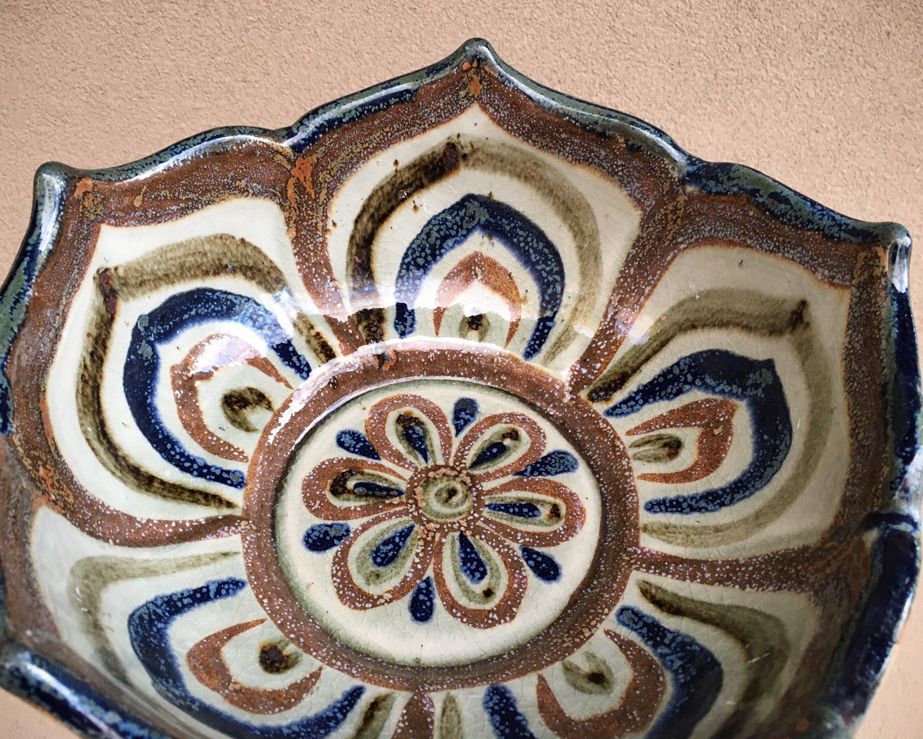 Signed Ken Edwards Pottery Sculptural Fruit Bowl, Tonala Mexican ...