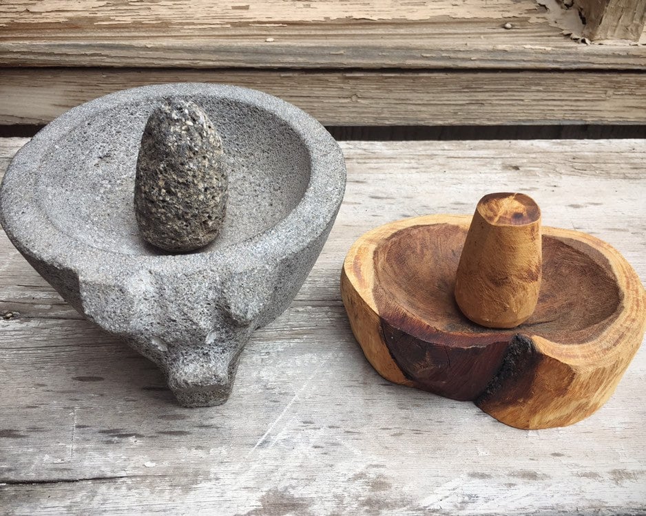 Vintage Burl Wood Grinding Bowl or Metate y Mano Mexican Mortar and ...