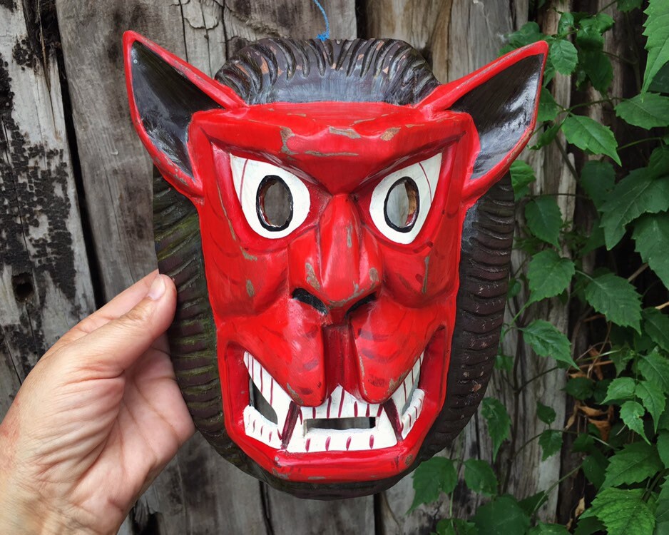 Red Wolf Man Mexican Mask Wall Hanging Rustic Home Bohemian Decor ...