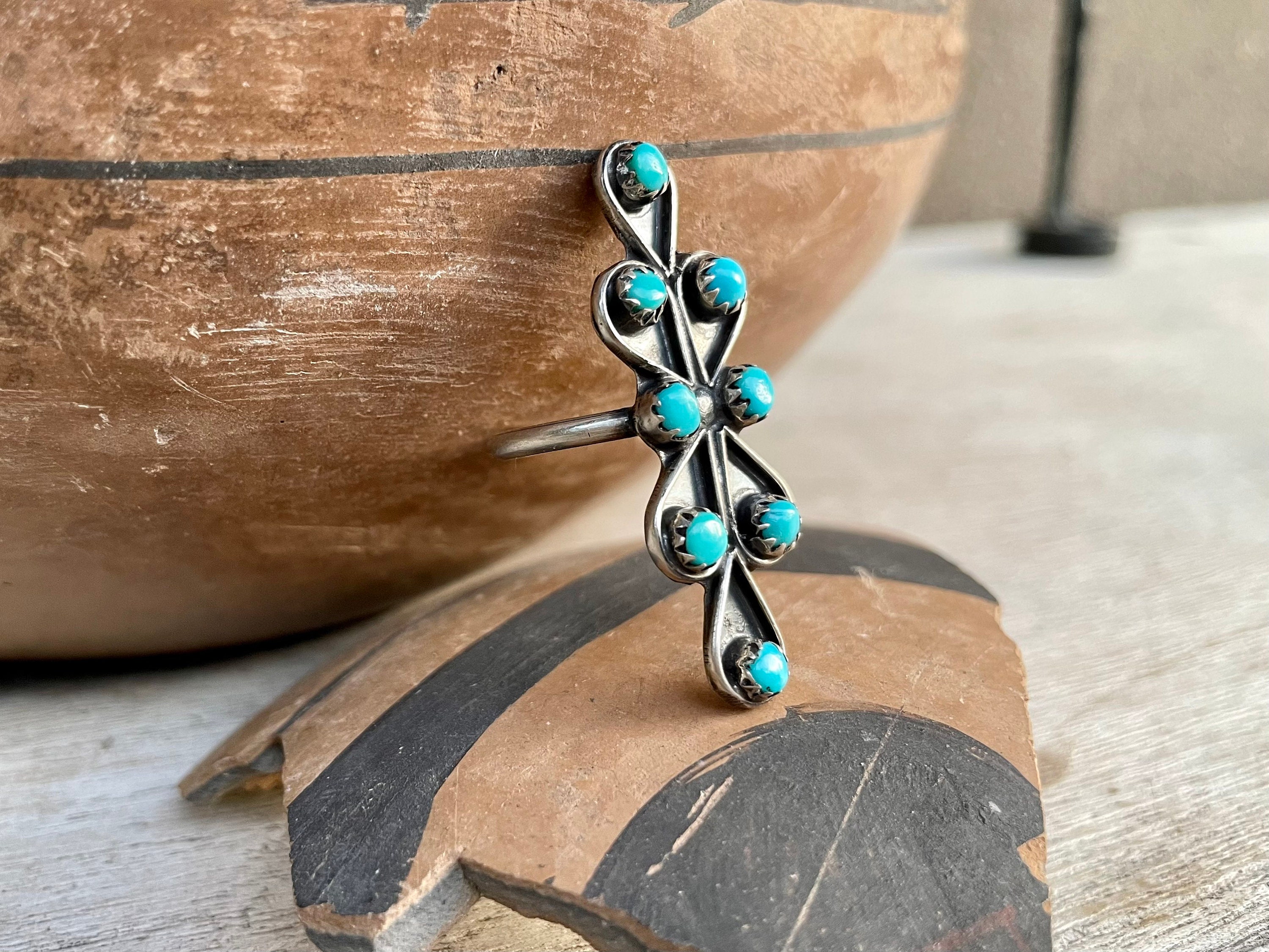 Vintage Zuni Snake Eye Turquoise Ring for Women Size 5.75, Native ...