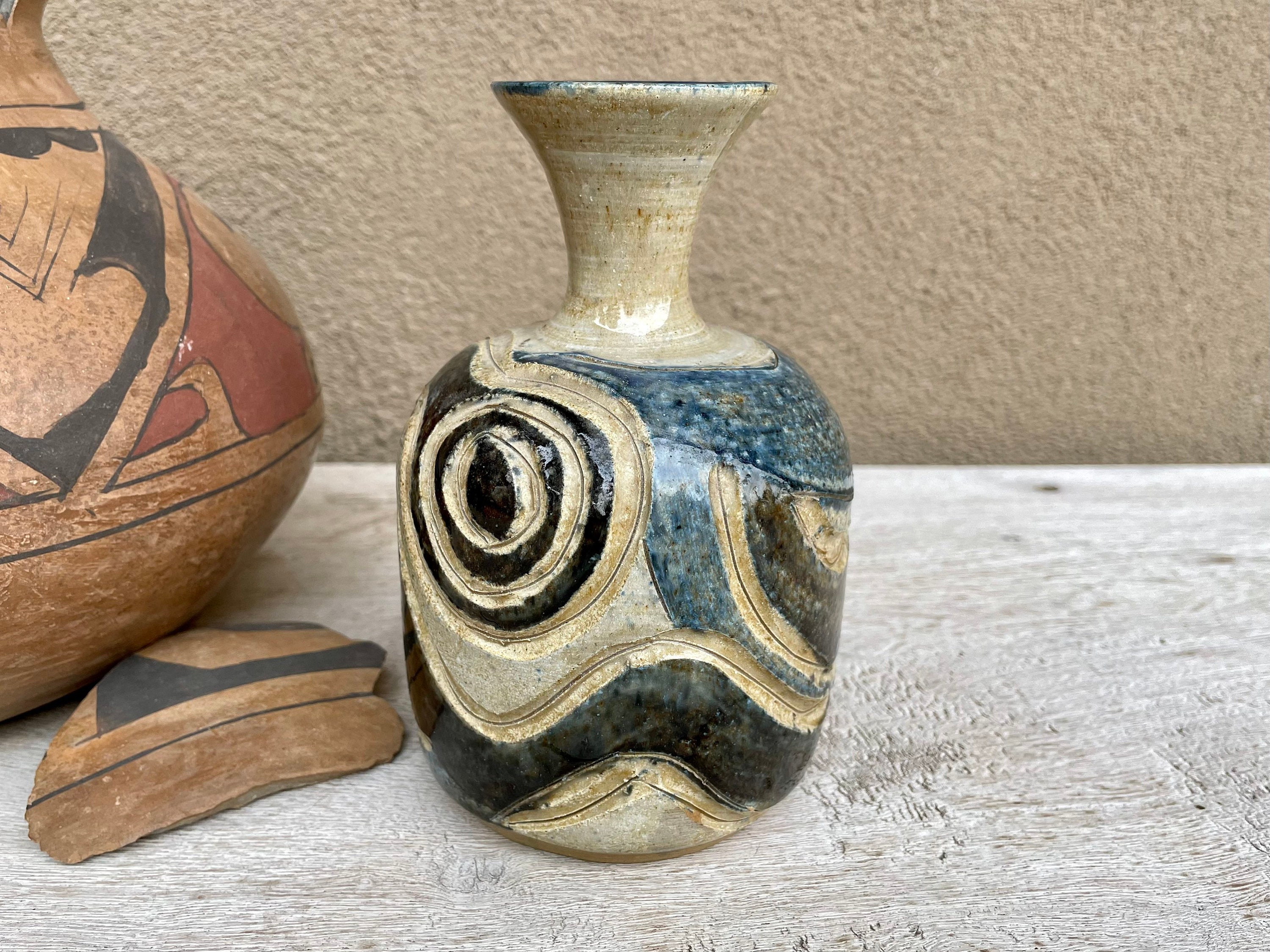 1976 Art Studio Pottery Bud Vase by Clay Bay Artist Jeanne Aurelius ...