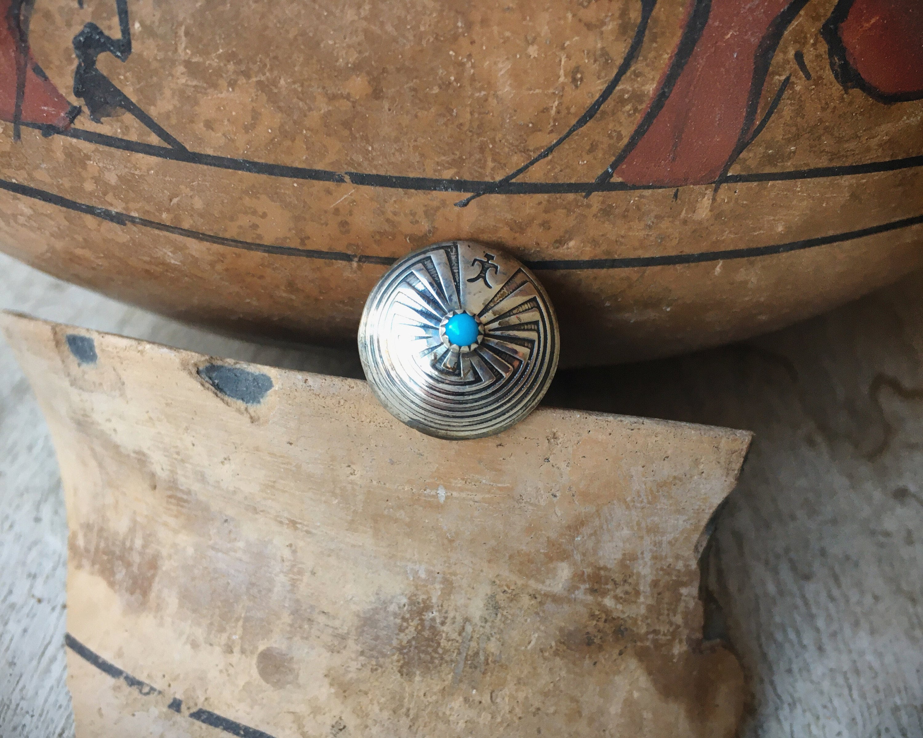 Sterling Silver Turquoise Tie Tack with Native American Man in the Maze ...