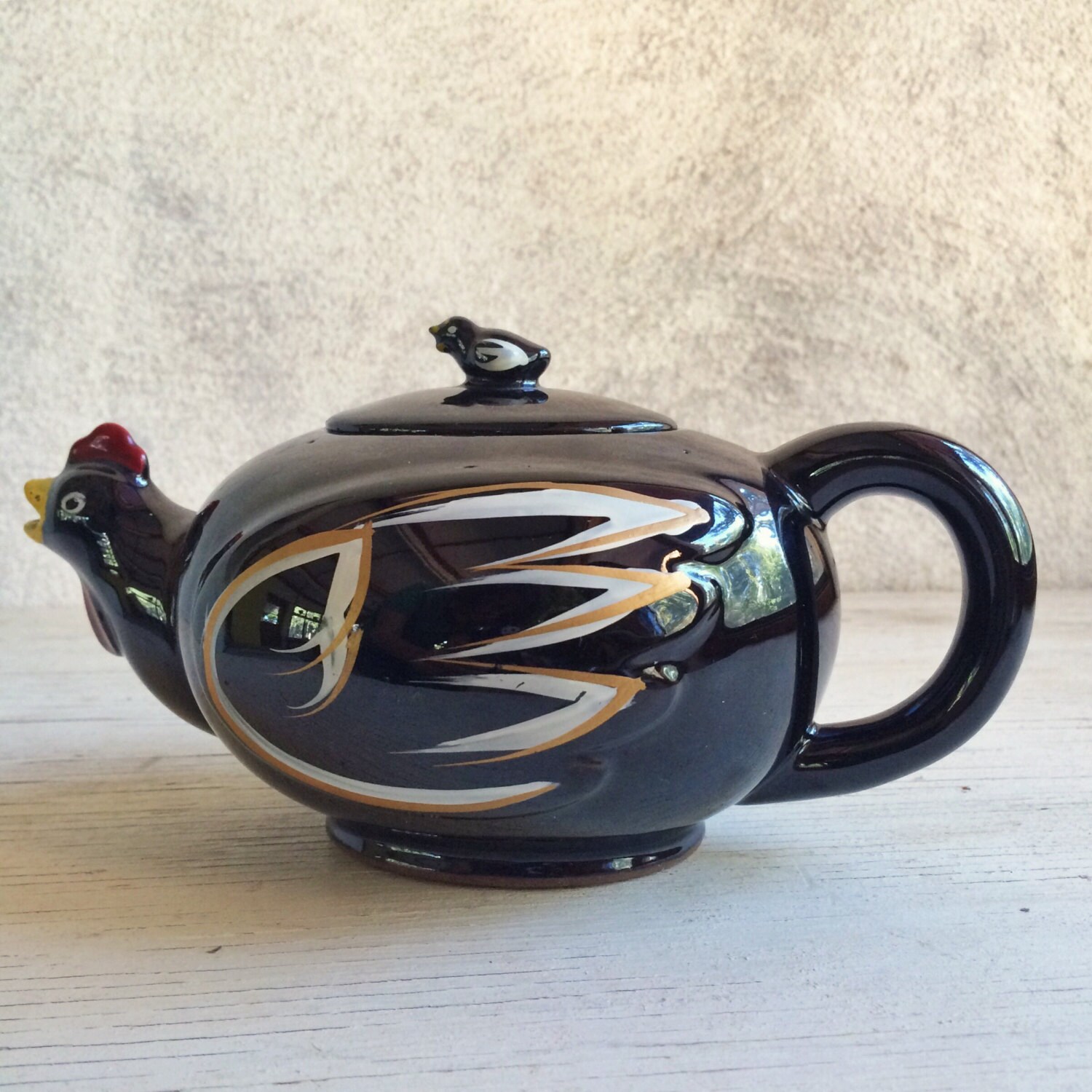 Vintage chicken teapot Made in Japan one piece for stacking set