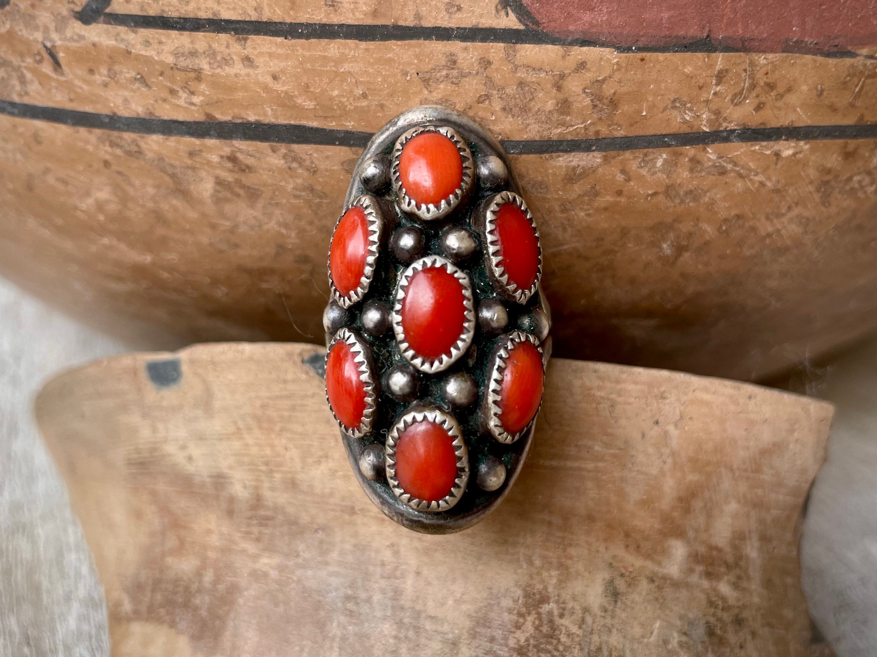 RESERVED for K. / Vintage Coral Snake Eye Shield Ring for Women by ...