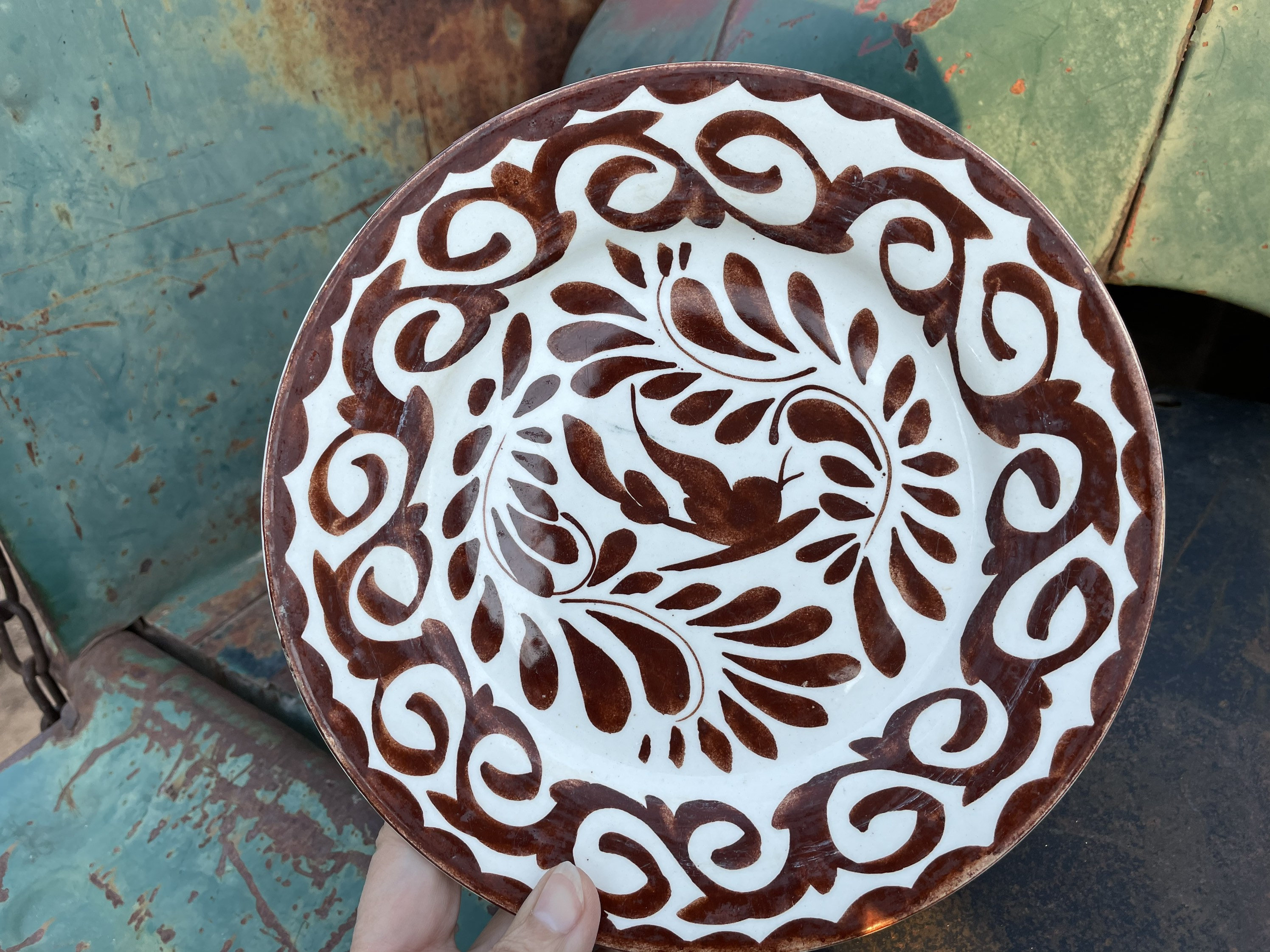 Vintage Mexican Anfora Puebla Brown Single 8 Luncheon Plate, Brown ...