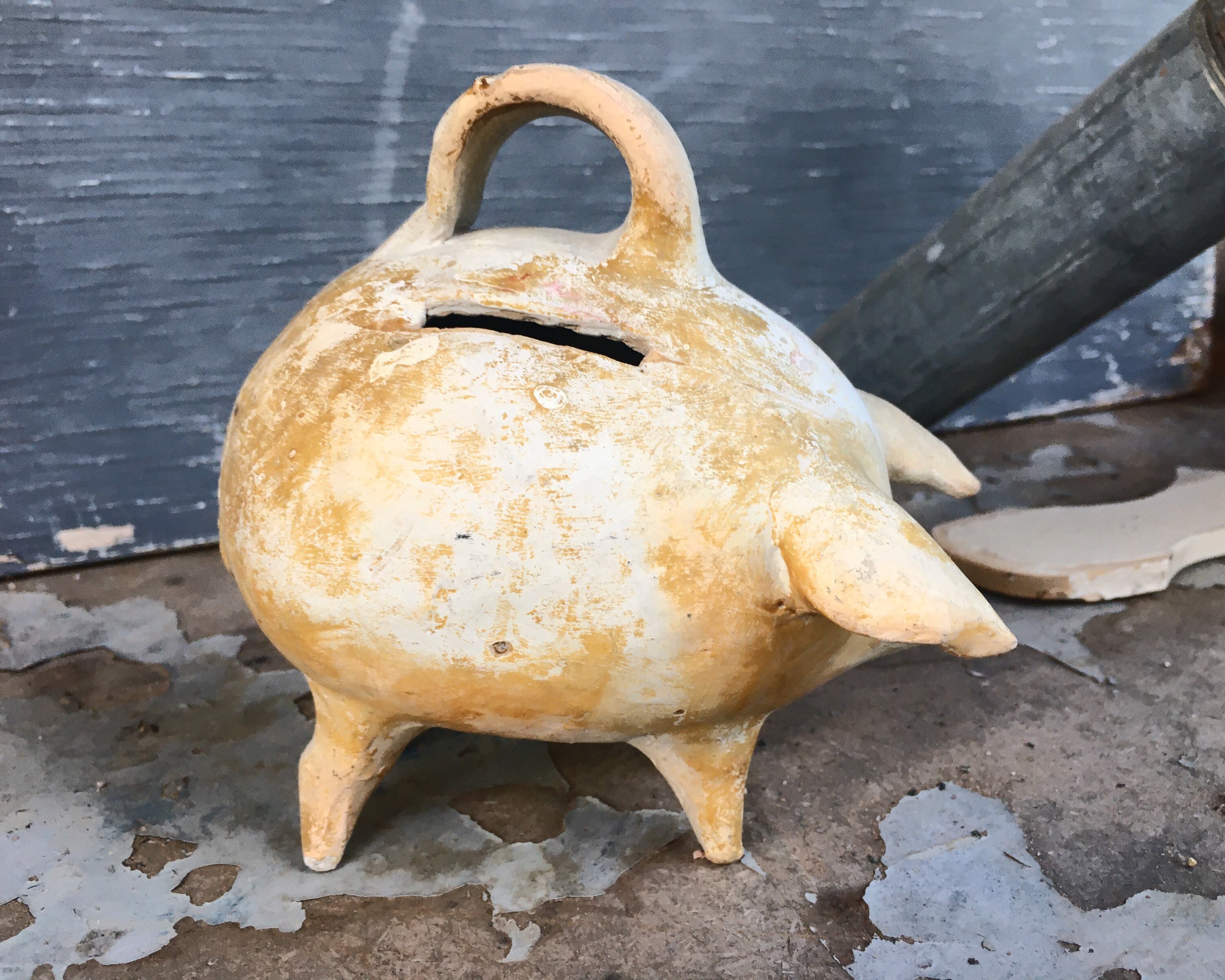 Vintage Mexican Pottery Piggy Bank, Clay Pig Breakable Coin Bank ...