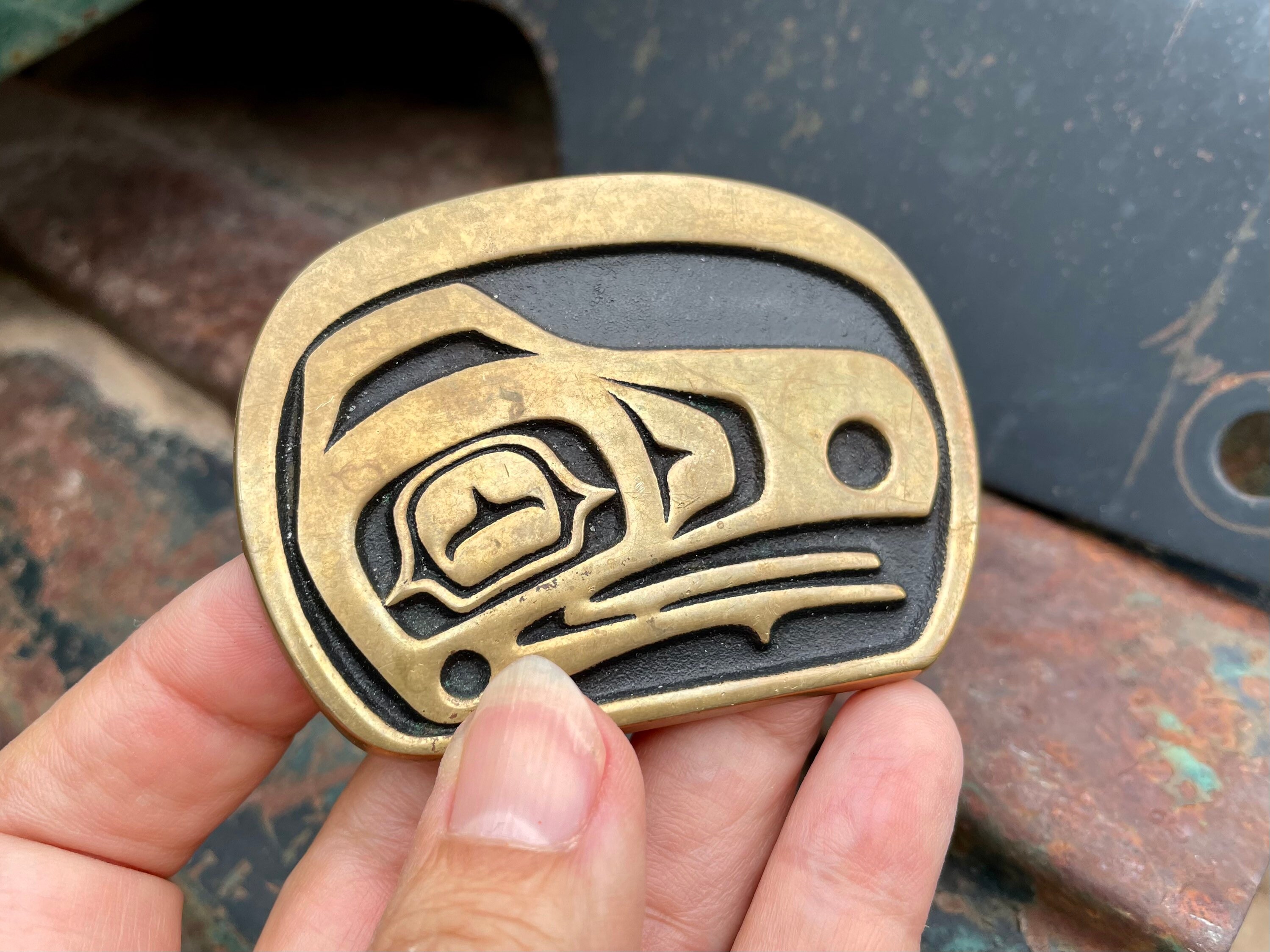 Vintage Solid Bronze Belt Buckle by Rainbow Metals, Pacific Northwest ... Vintage Solid Bronze Belt Buckle by Rainbow Metals, Pacific Northwest ...