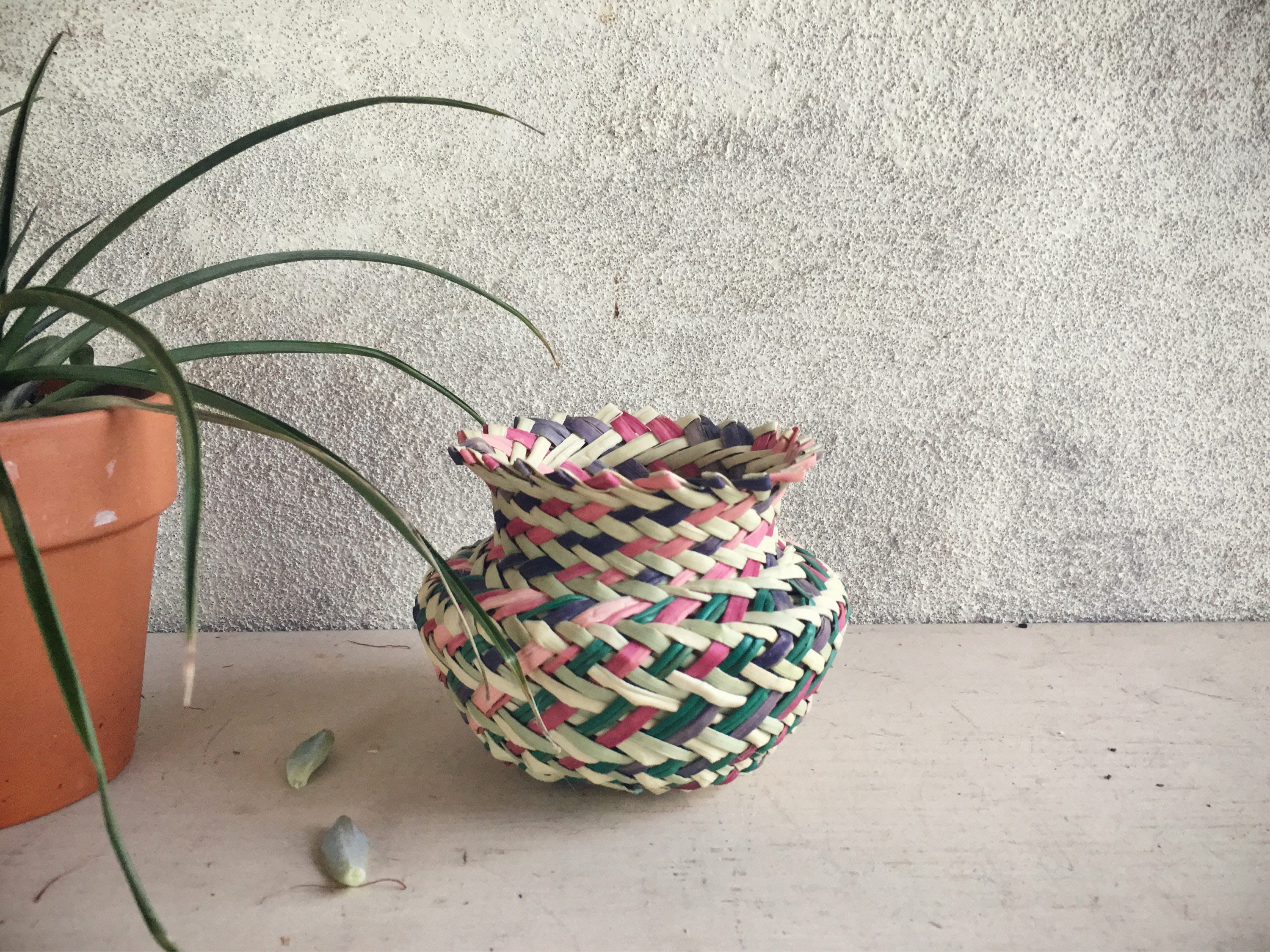 Vintage Tarahumara Indian Basket, Woven Basket, Small Pencil Holder ...