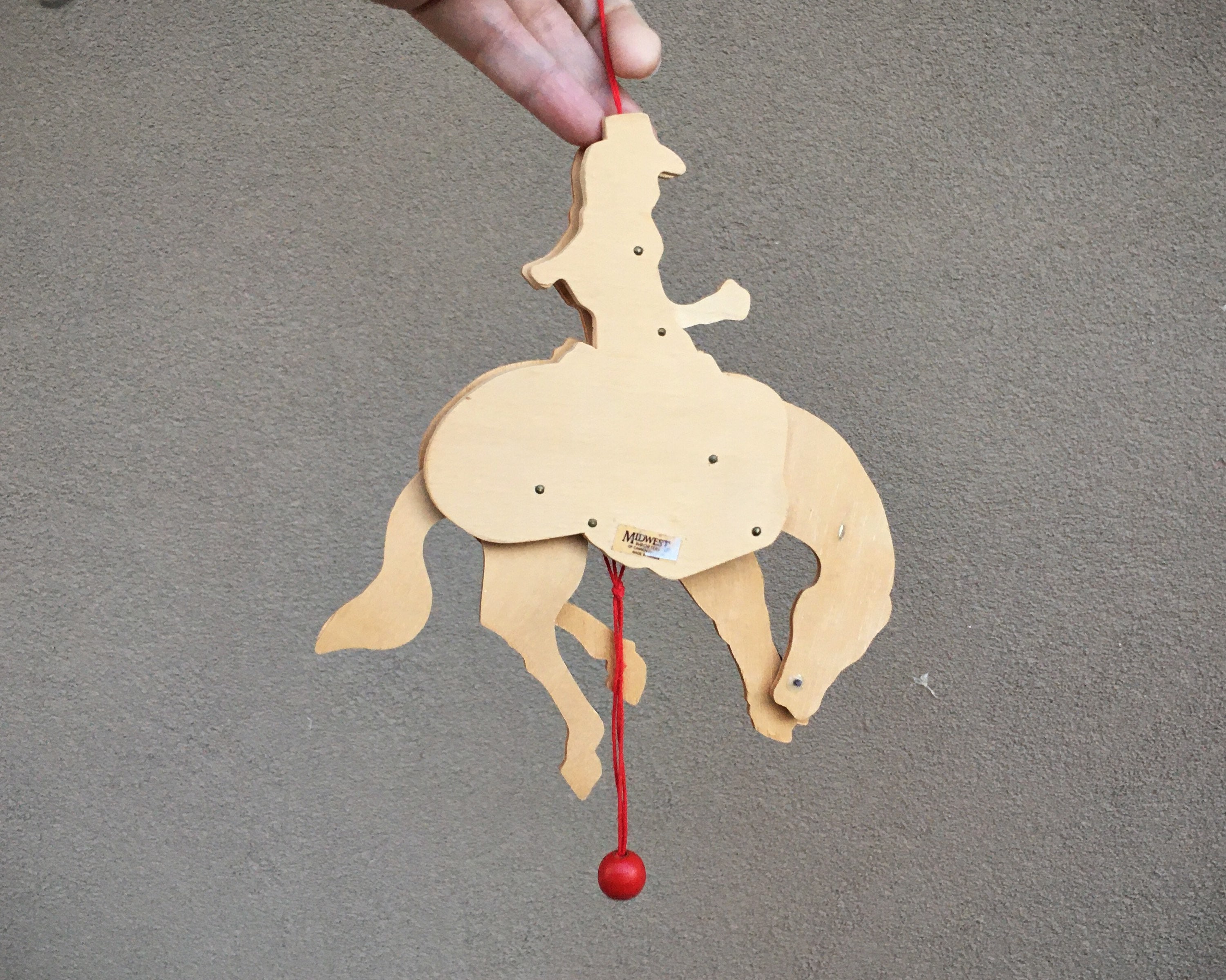 Vintage Pull String Rodeo Cowboy on Bucking Horse Jumping Jack, Western ...