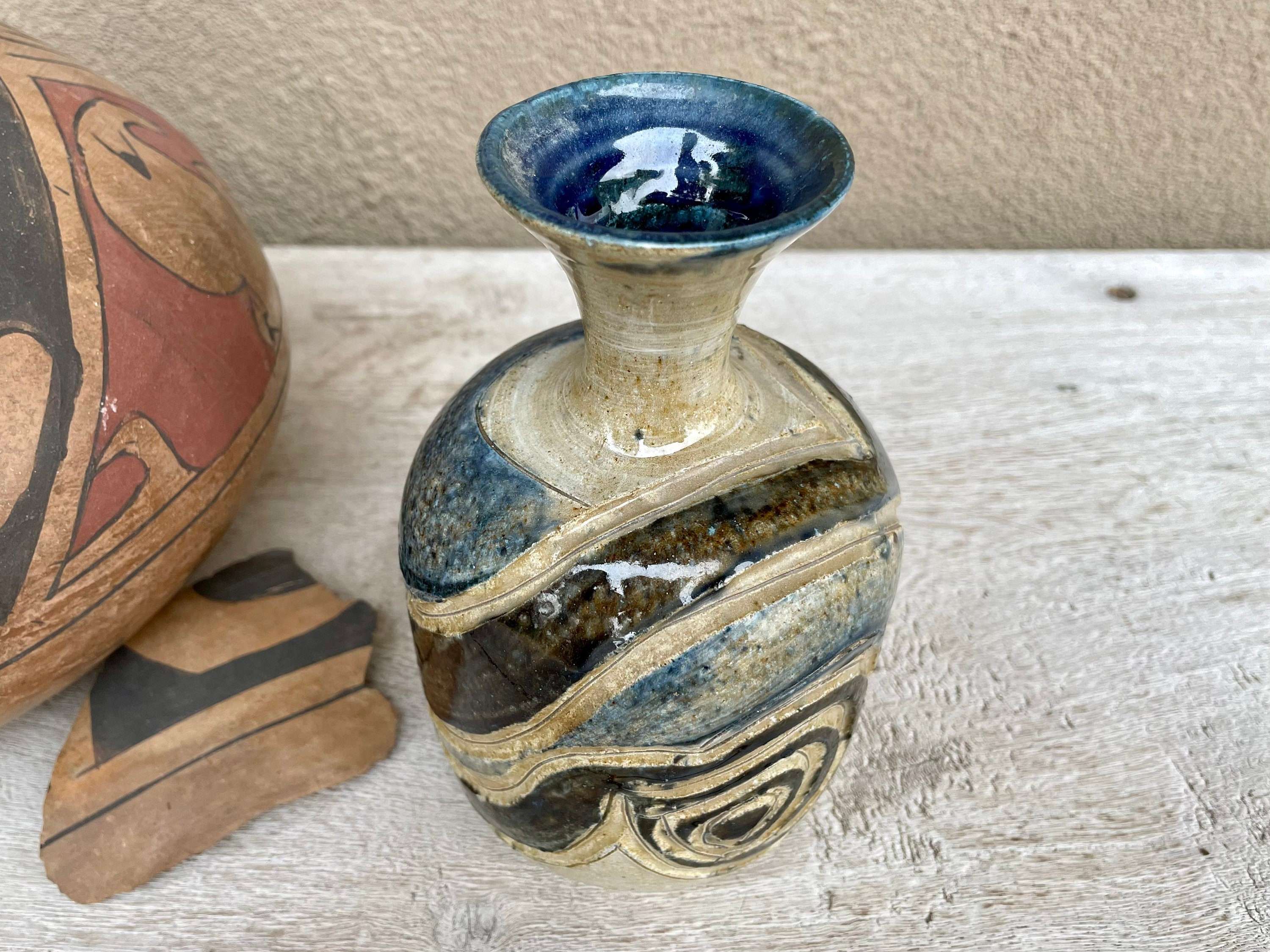 1976 Art Studio Pottery Bud Vase by Clay Bay Artist Jeanne Aurelius ...