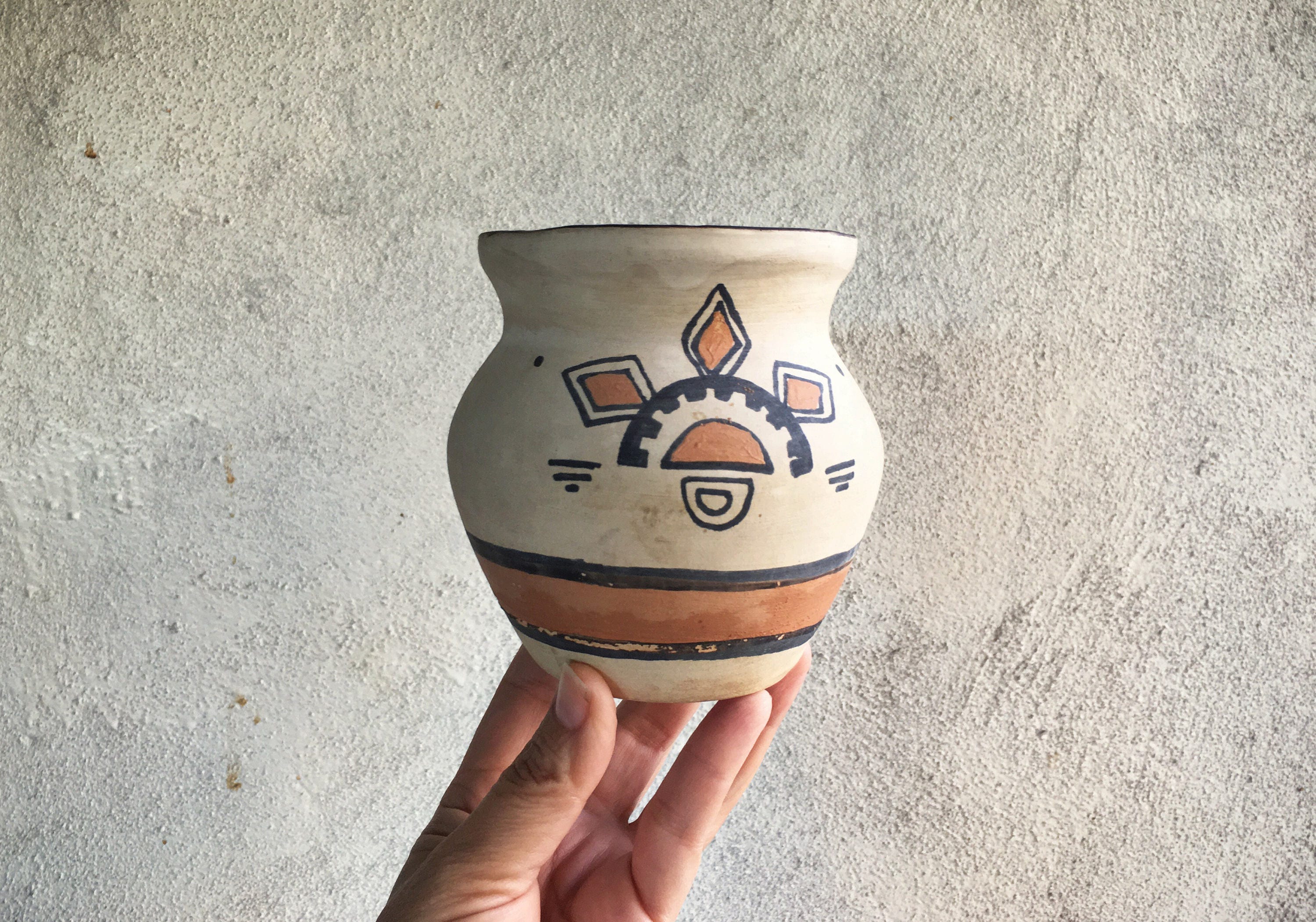Vintage Southwestern Pottery Vase Native American Style Ceramic Pot ...