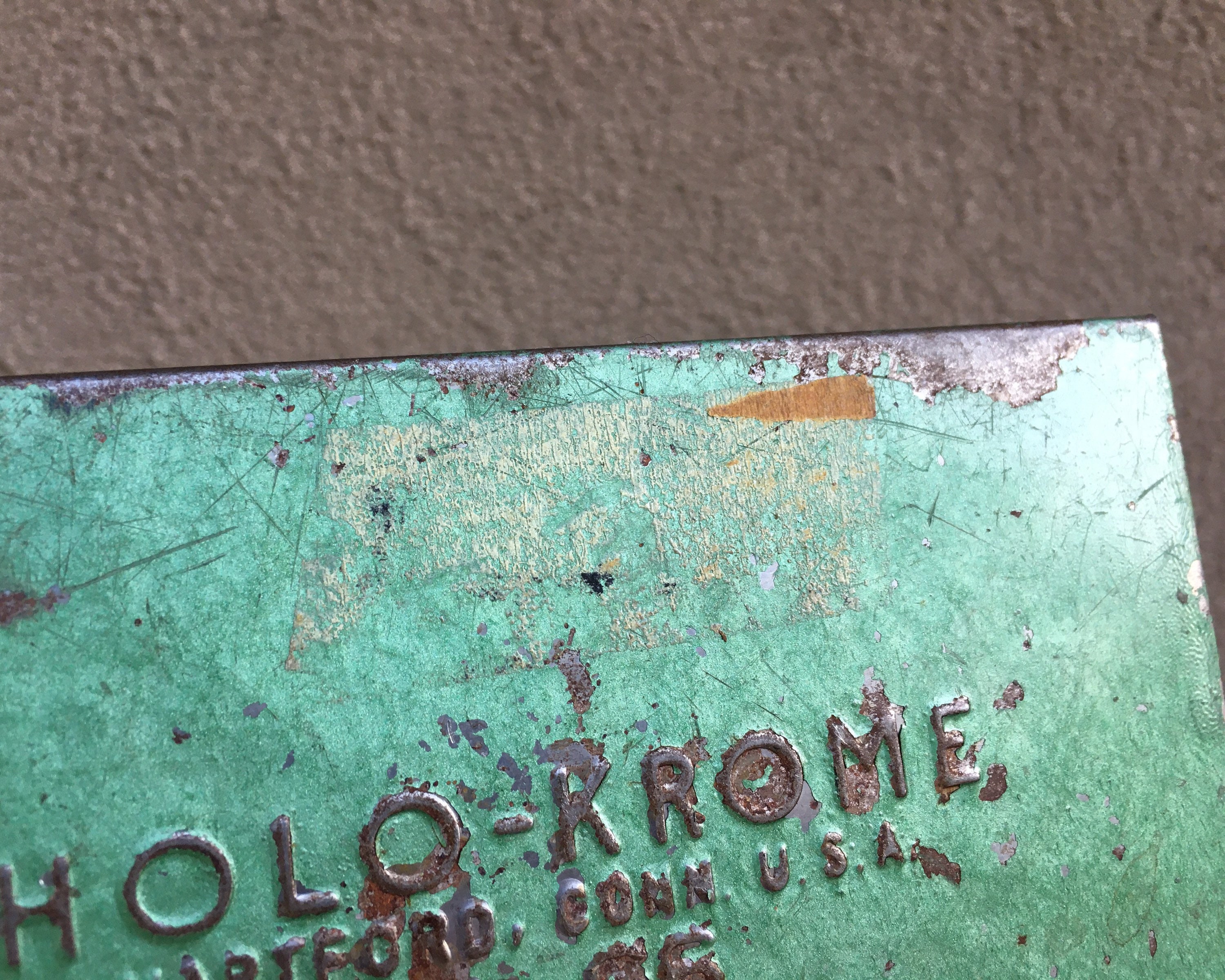 Small Flat Chippy Green Vintage Flat Metal Tool Box Holo-Krome Case No ...