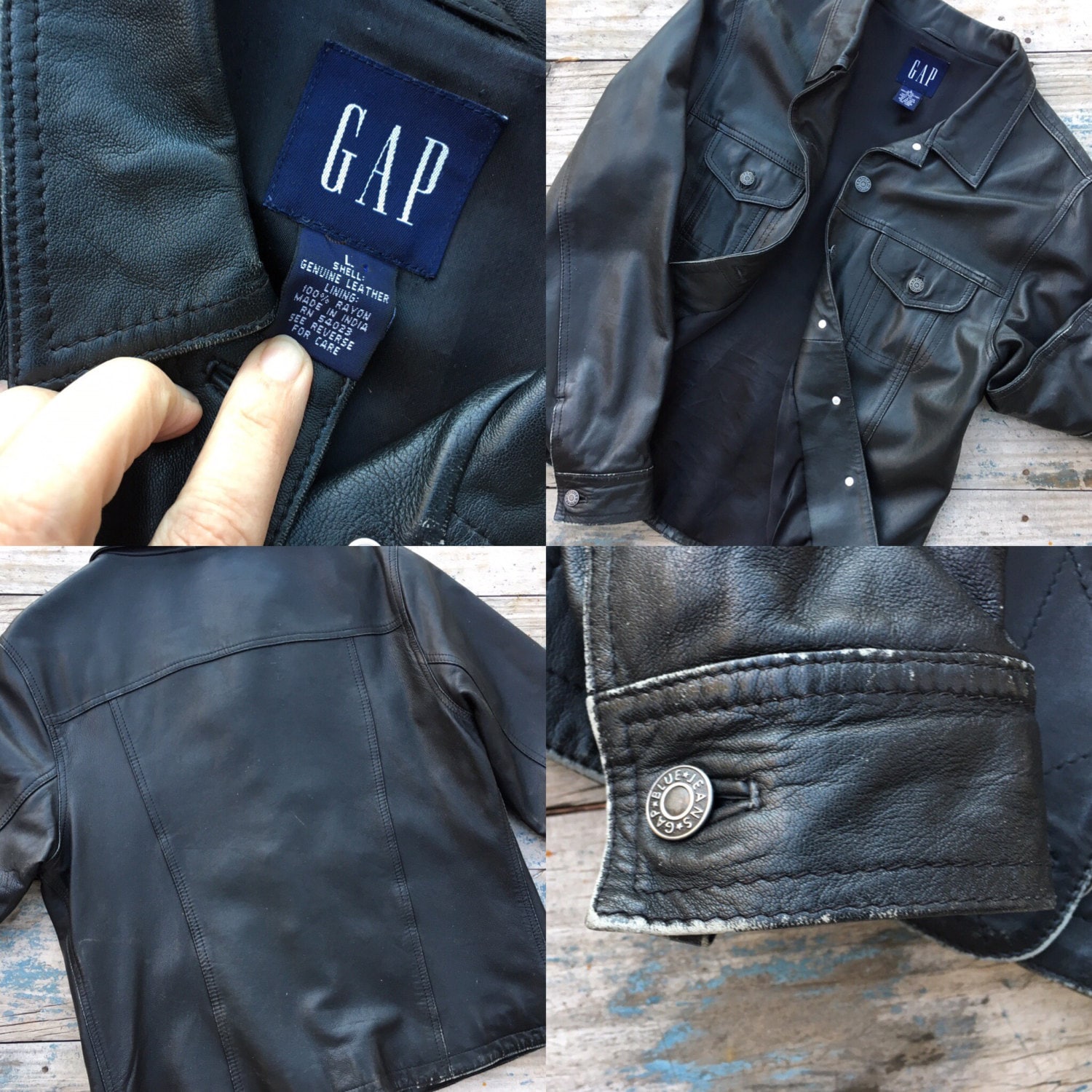 1990s black leather jacket Women's Size L (fits like M-L 1990s black leather jacket Women's Size L (fits like M-L