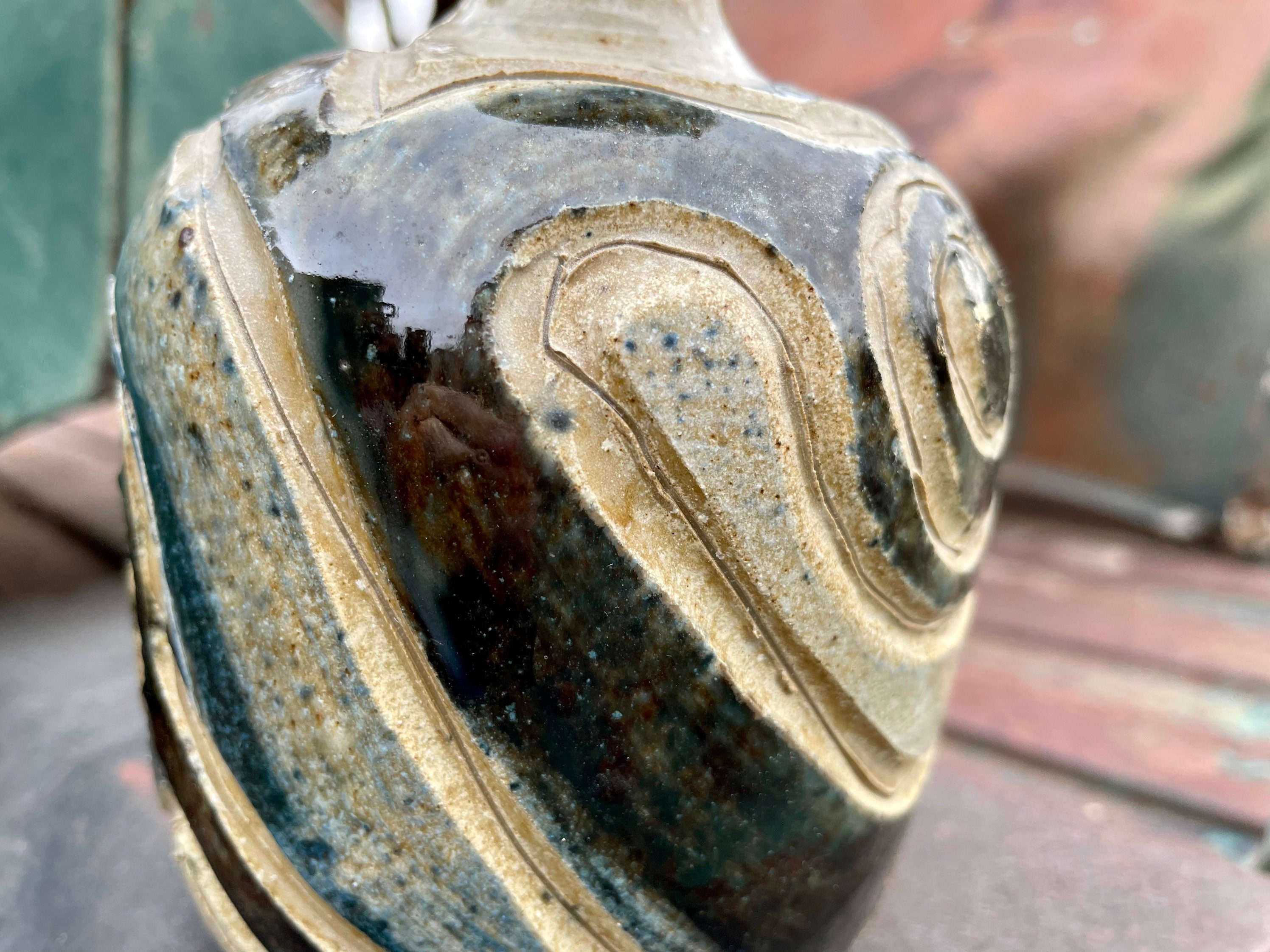 1976 Art Studio Pottery Bud Vase by Clay Bay Artist Jeanne Aurelius ...