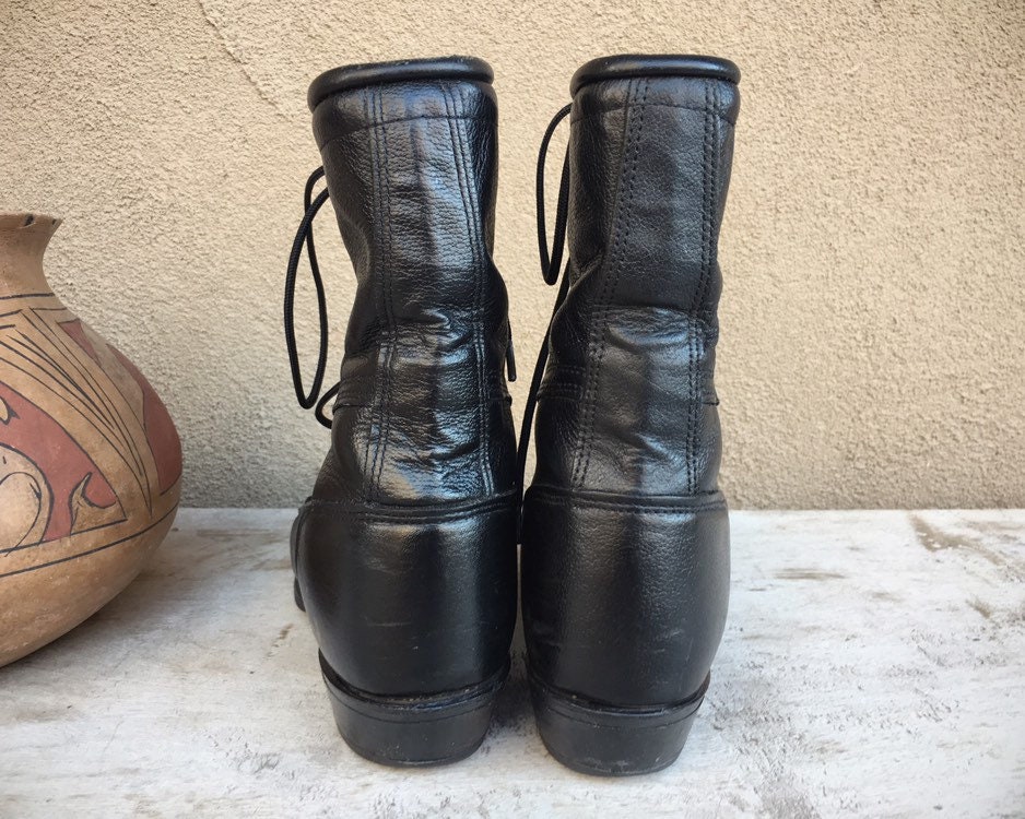Vintage Capezio Black Leather Packer Boots Women's Size 7.5 (Fits Like ...