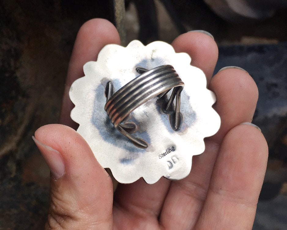 Huge Navajo Cluster Ring Purple Spiny Oyster Shell Size 9, Signed ...