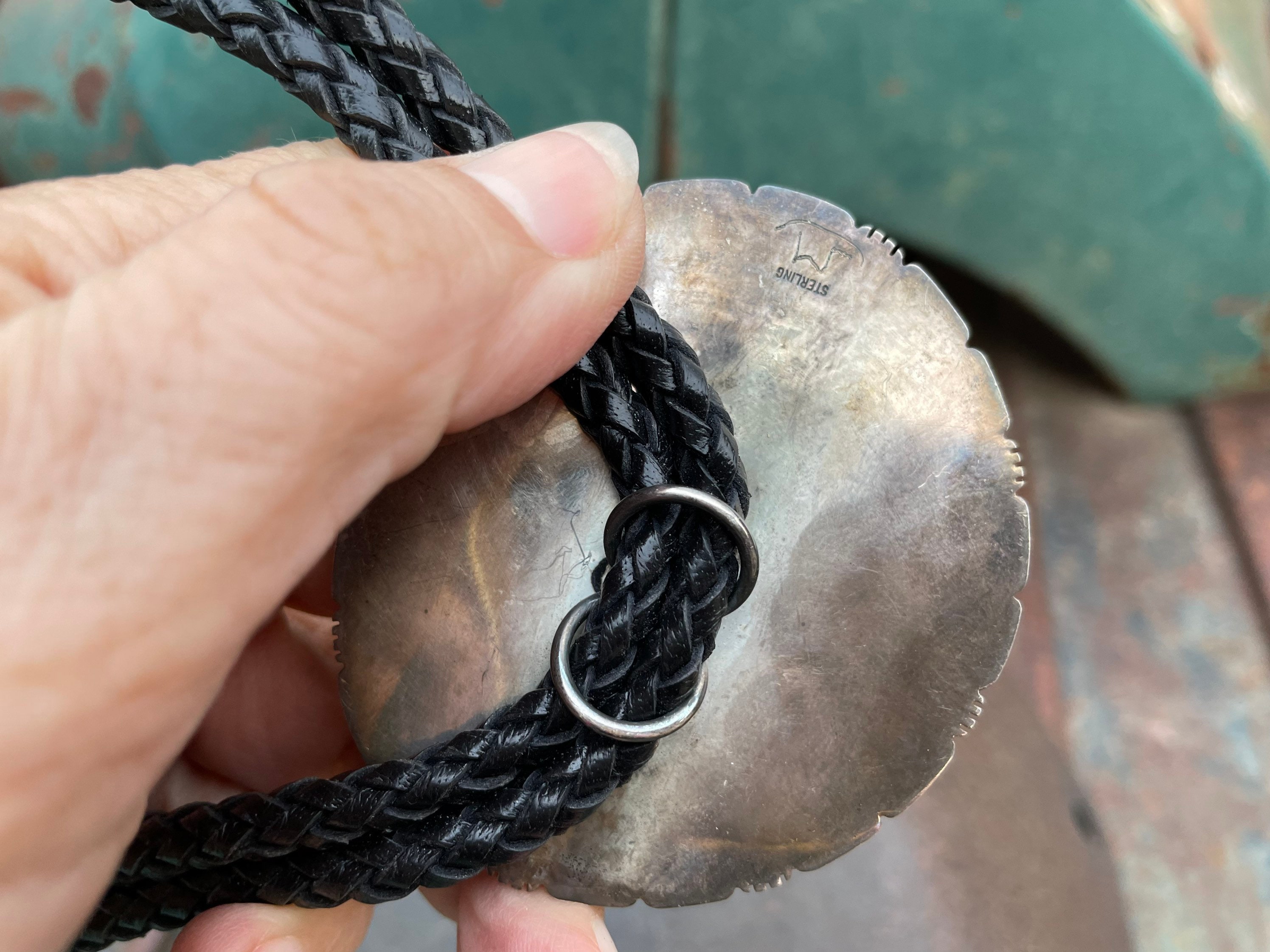 Vintage Royston Turquoise Bolo Tie, Signed Navajo Native American Bola ...