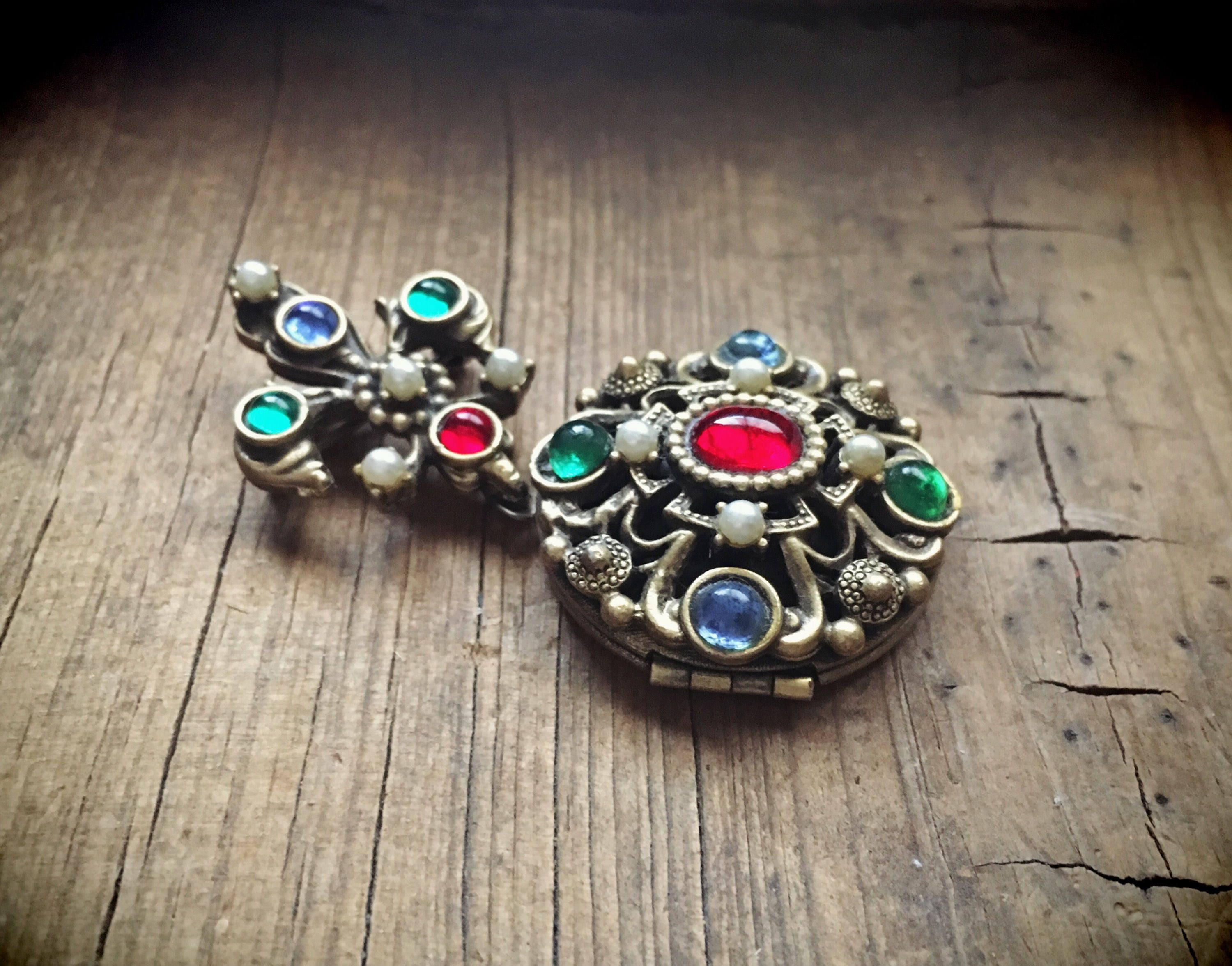 Fleur de Lis Locket Pin, 1950s Jewelry, Gift for Her, Vintage Brooch ...